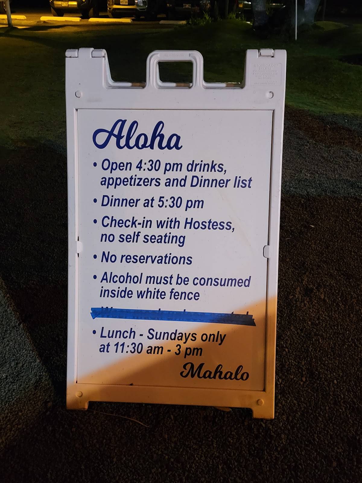 Menu at The Hanalei Dolphin Restaurant, Hanalei