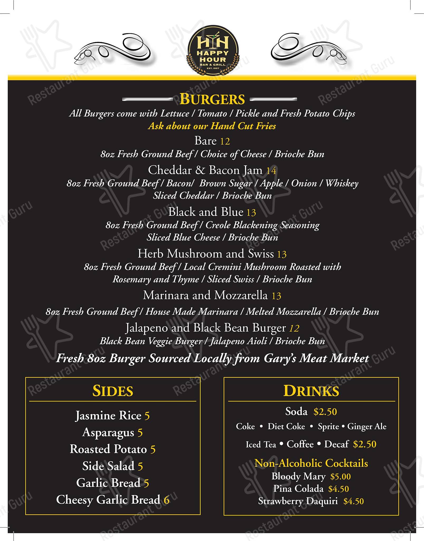 Menu at Happy Hour Bar and Grill, Stroudsburg