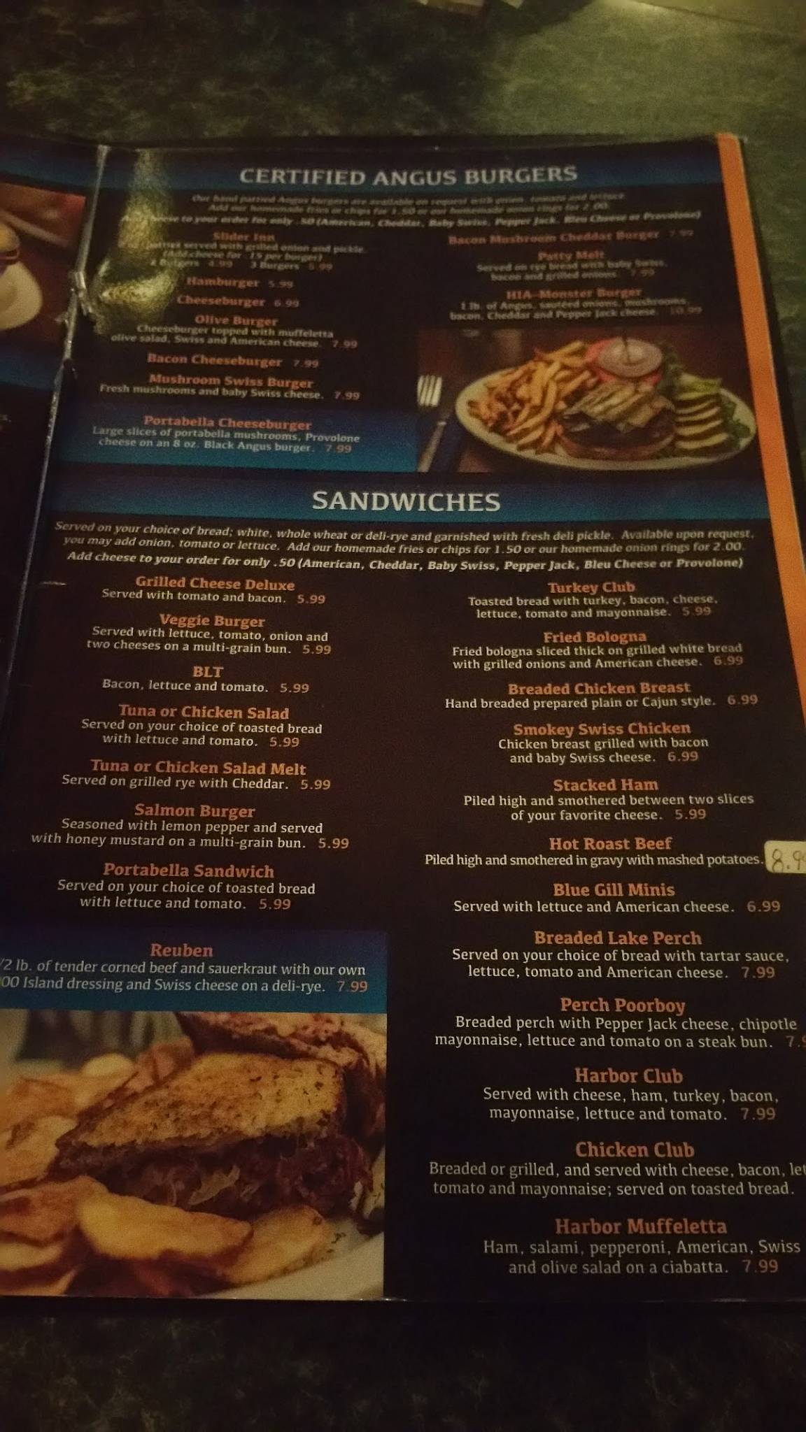 Menu at Harbor Inn & Ale pub & bar, Monroe