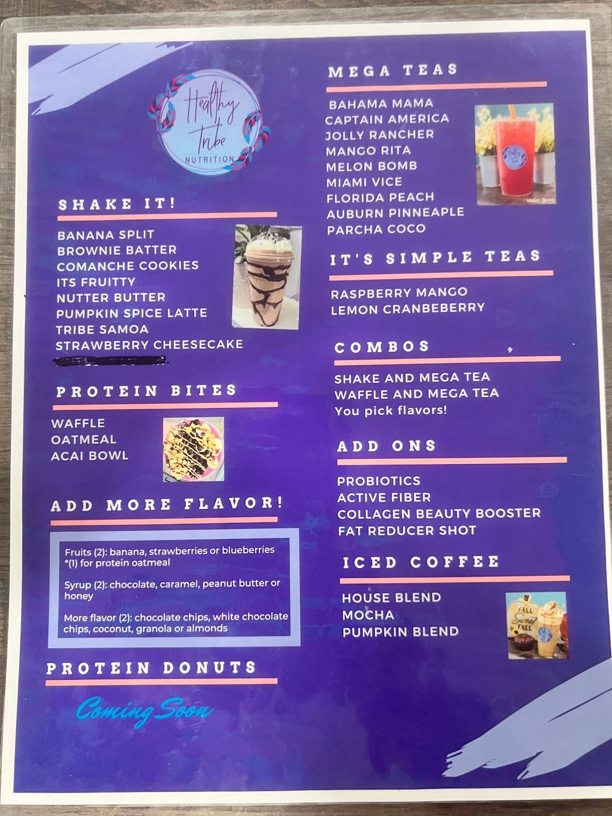 Menu at Herbalife Healthy Tribe Nutrition pub & bar, Auburndale