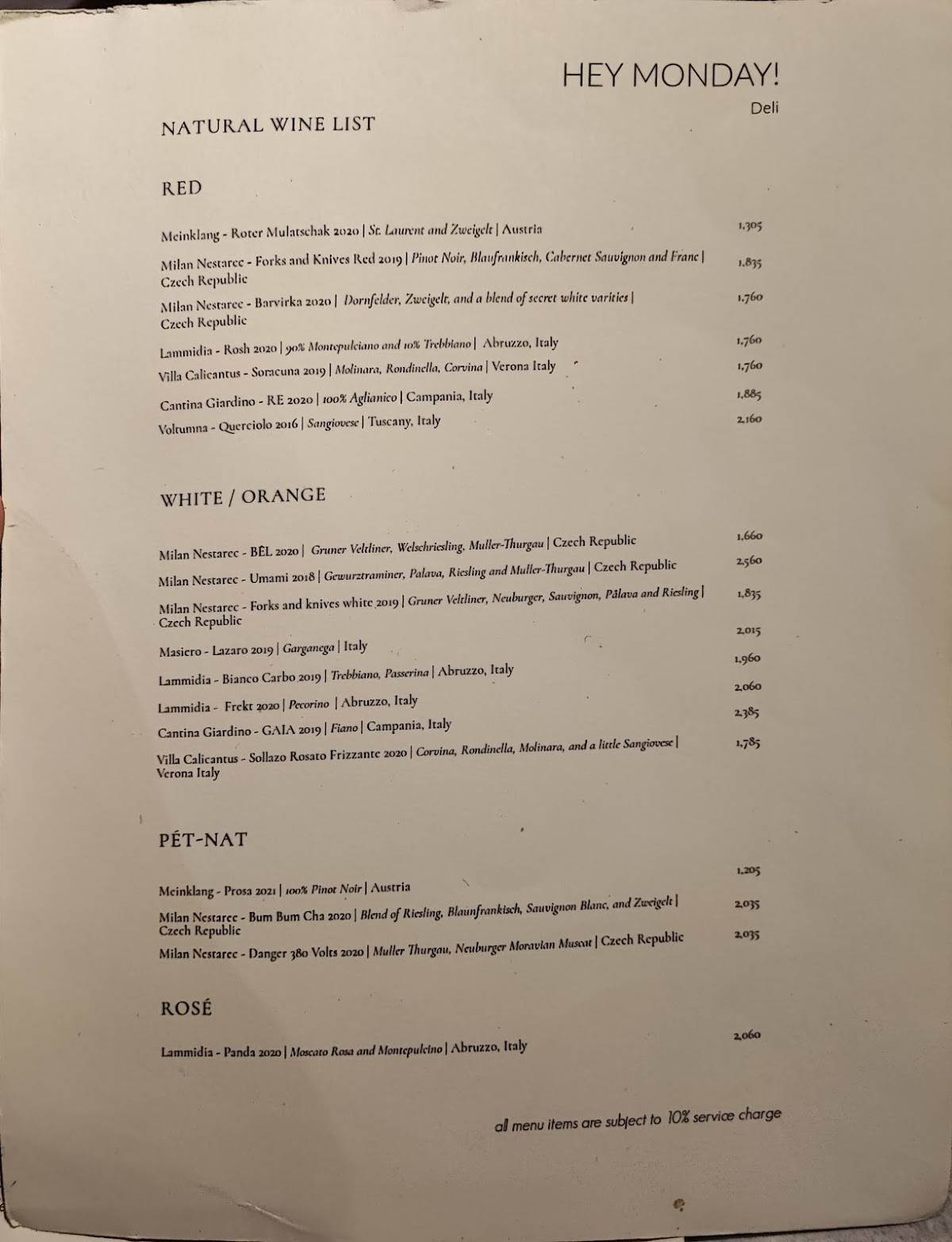 Menu at Hey Monday! Deli restaurant, Davao City
