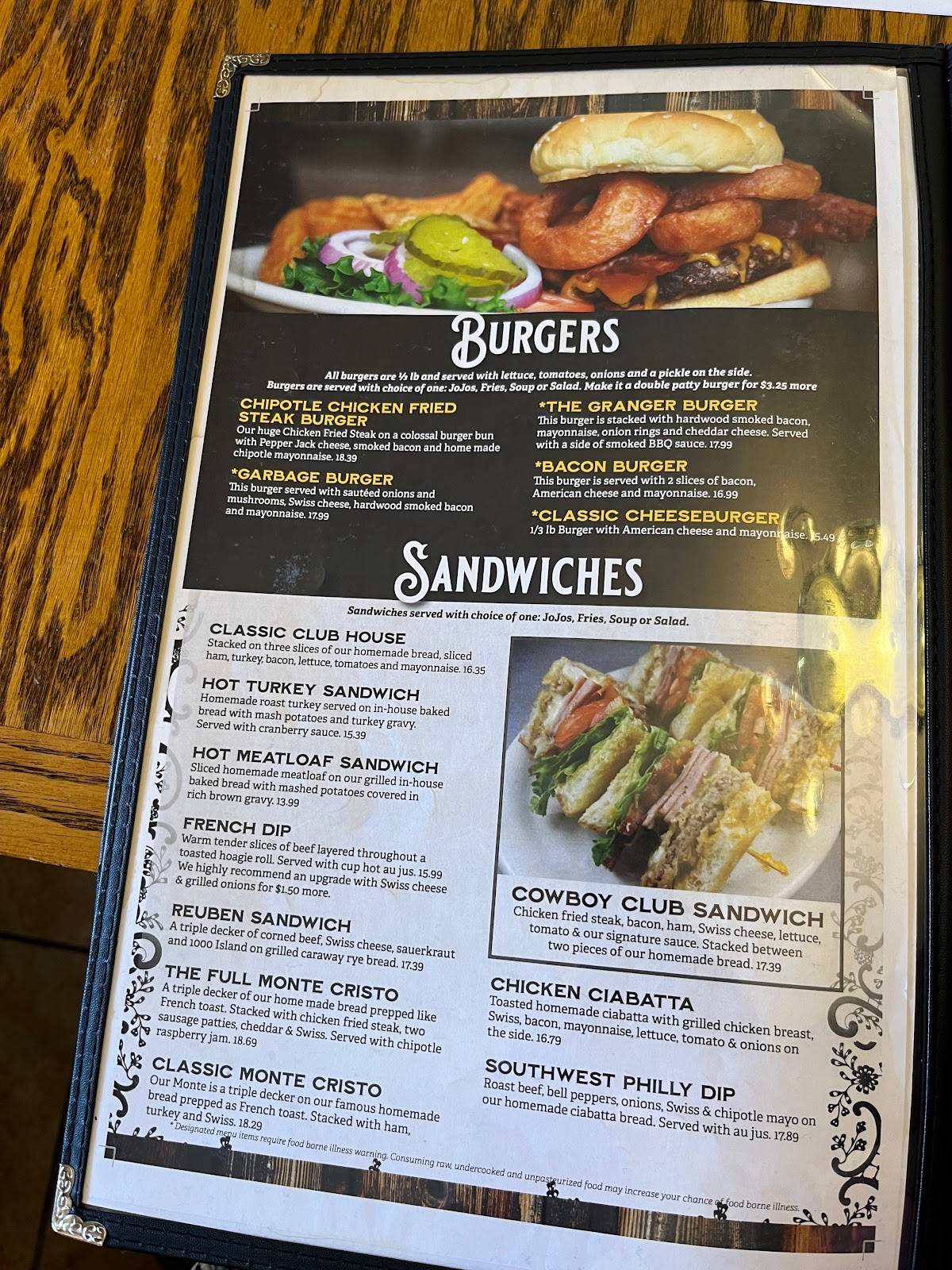 Menu at Homestead Restaurant & Bakery, Tacoma