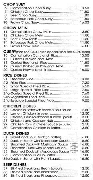 Menu at House of the Red Dragon restaurant, Smithfield, 11 George ...
