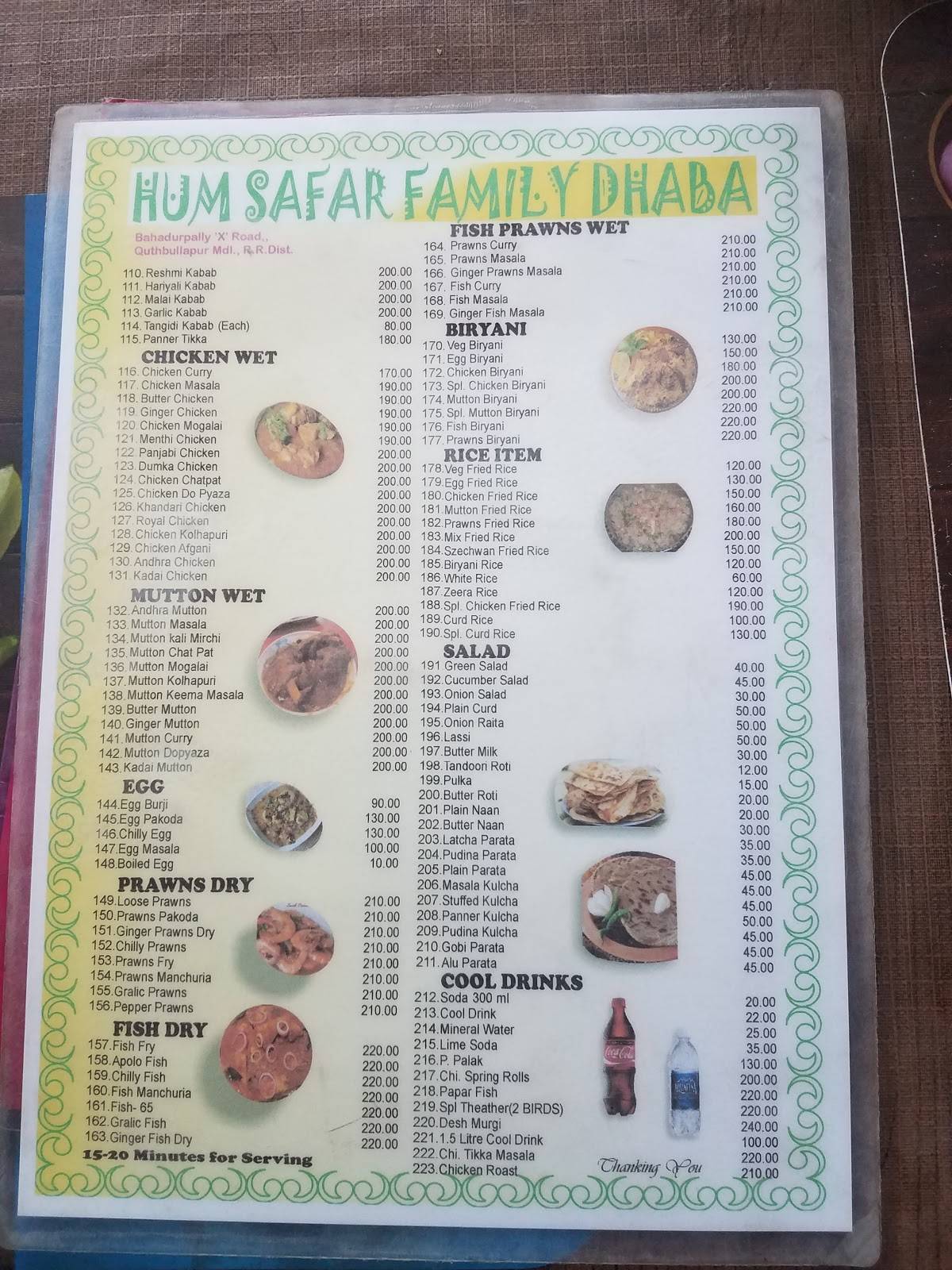 Menu at Humsafar Grand family restaurant and bar, Hyderabad