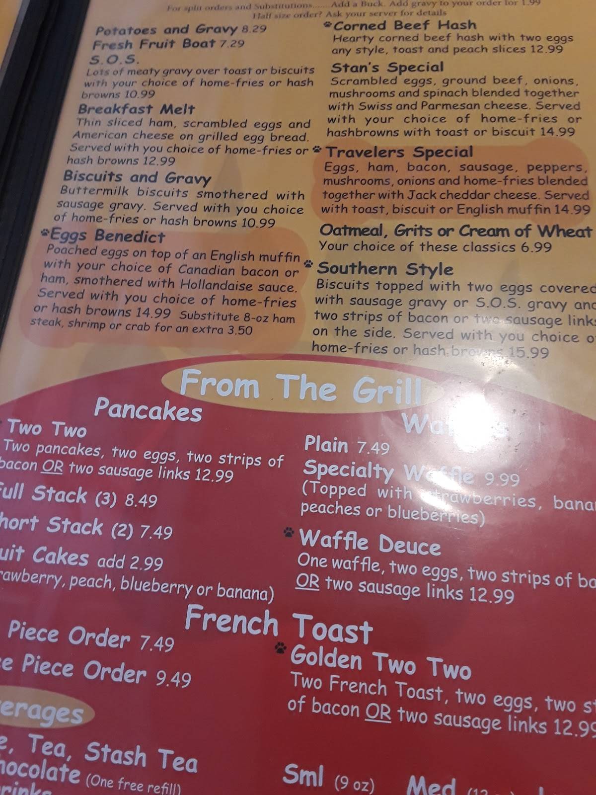 Menu at Hungry Dawg's Diner cafe, Bonney Lake