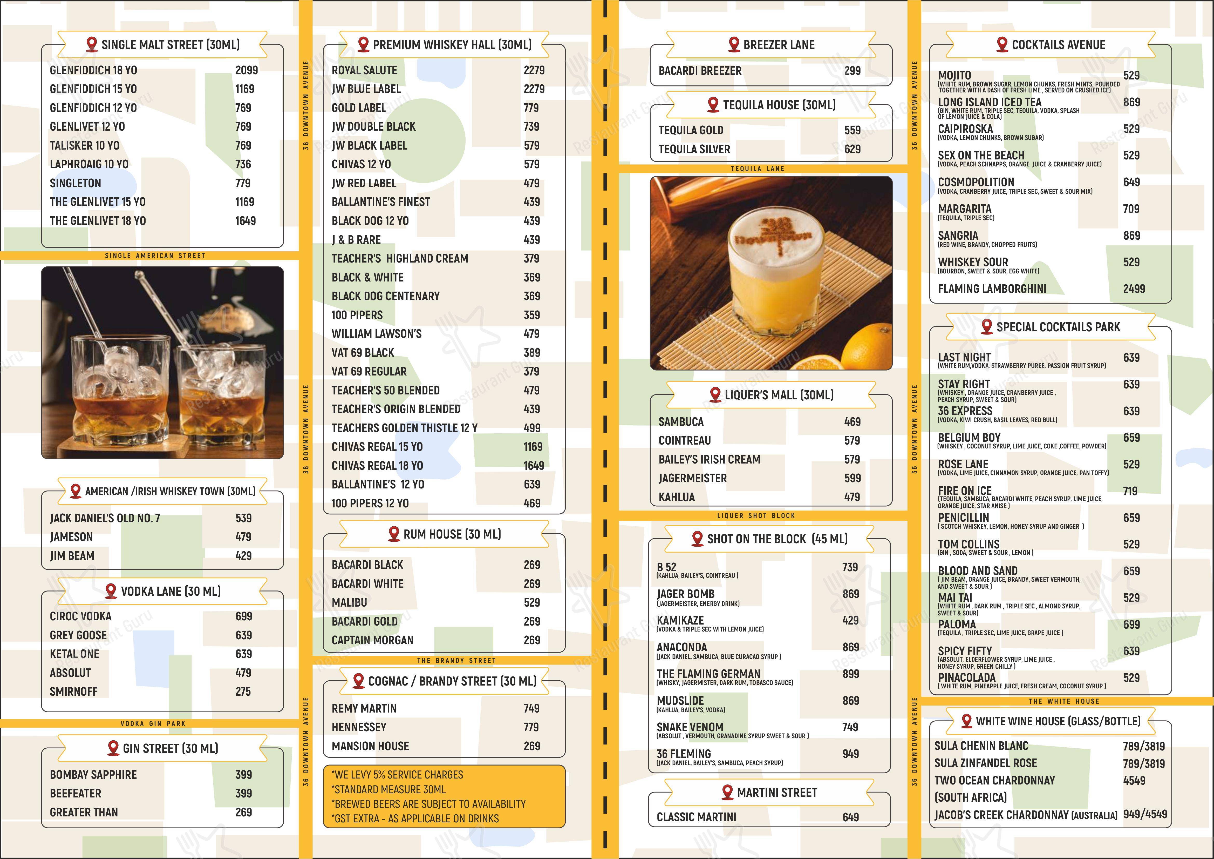 Menu at 36 Downtown Brew Pub, Hyderabad