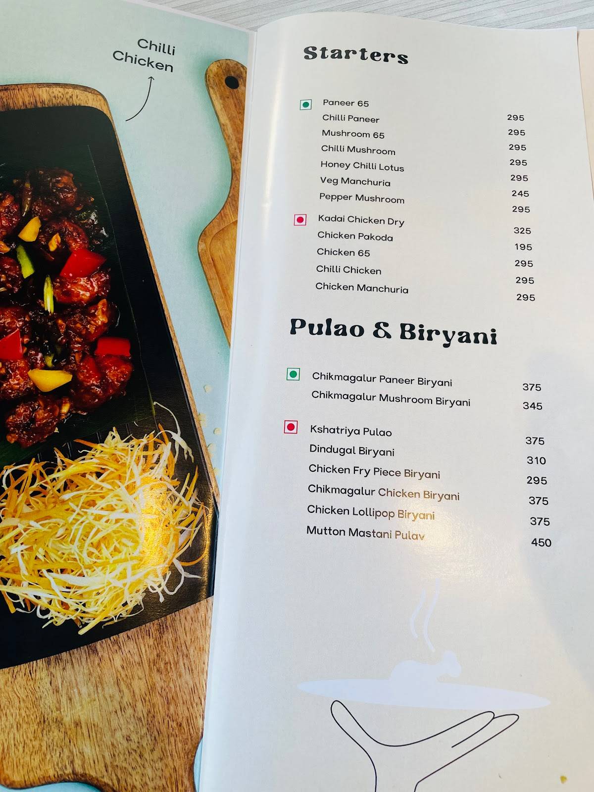 Menu at Bisi Bisi South Indian Hyderabad, Hyderabad