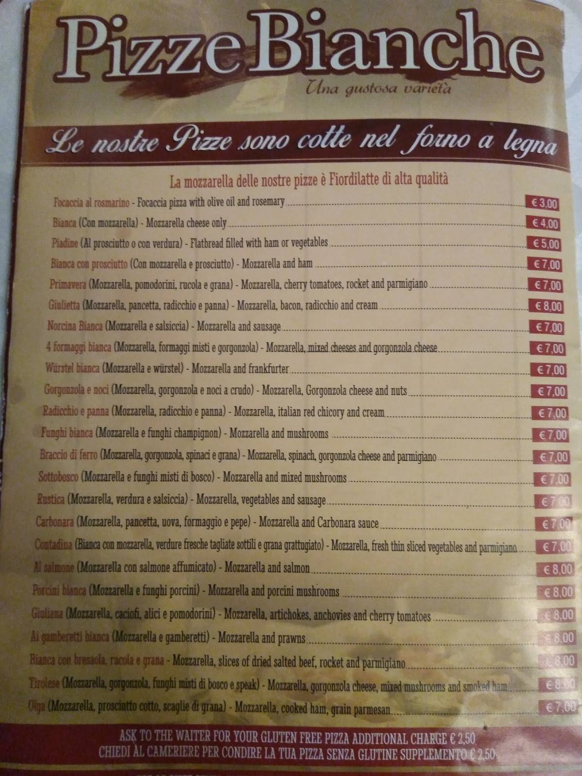 Menu da Ristorante Pizzeria Il Caminetto, Campello Sul Clitunno