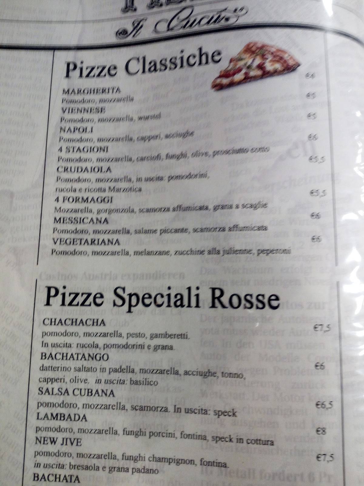 Menu da Il Cucù 2.0 ristorante, Barletta, Via Capossele 53/55