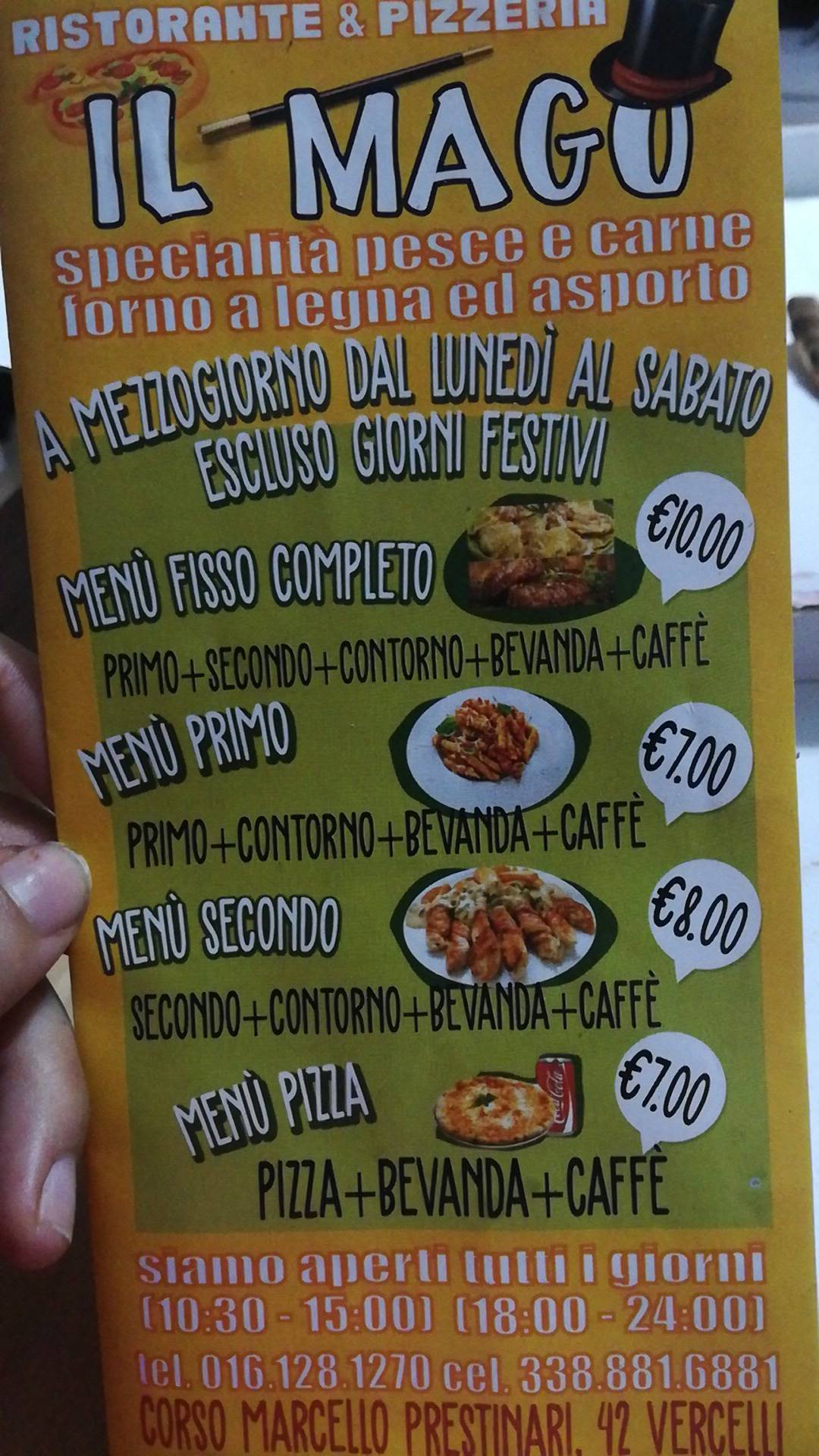 Menu da Il Mago Ristorante Pizzeria, Vercelli