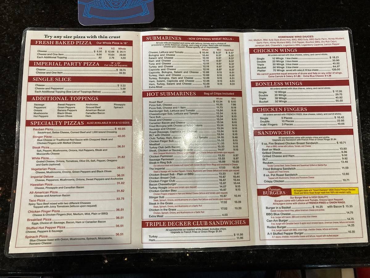 Menu at Imperial Pizza - Abbott Road pizzeria, Buffalo, Abbott Rd