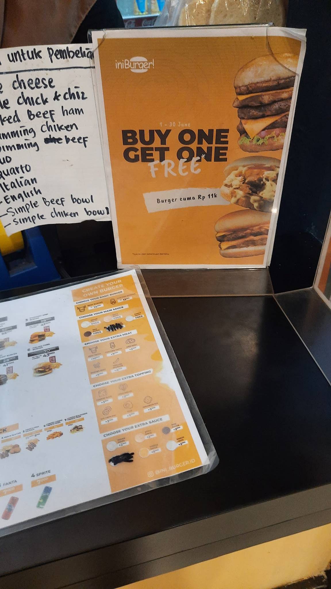 Menu at Ini Burger Pondok Ungu restaurant, Bekasi