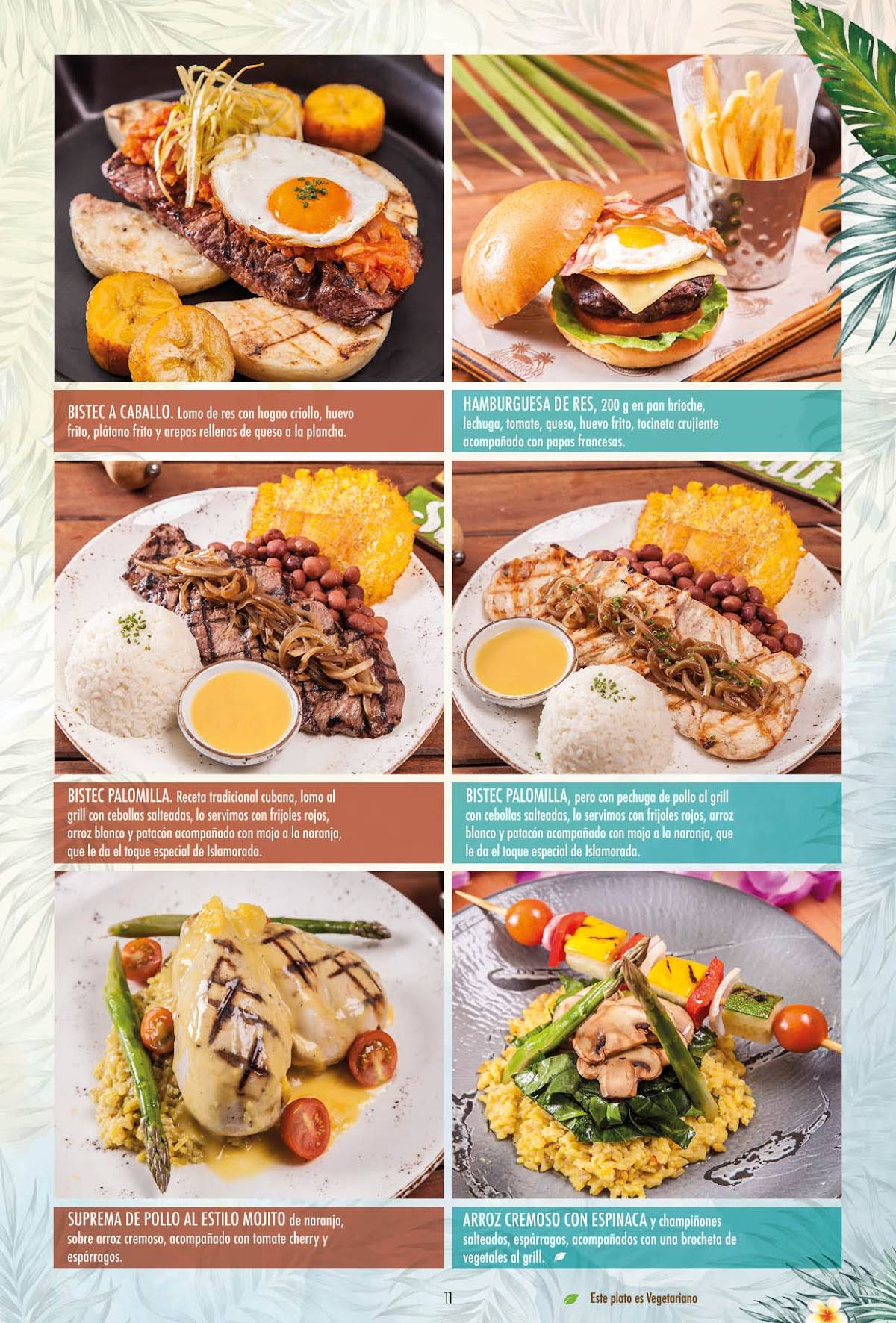 Carta de Islamorada Restaurante, Sopó