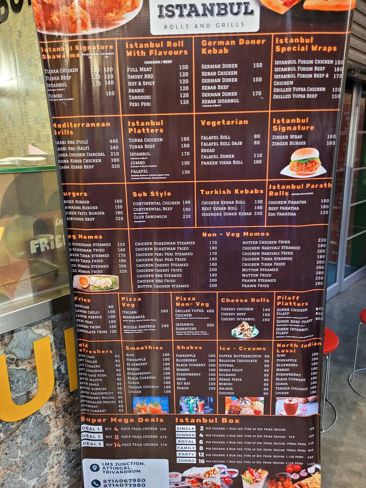 Menu at Istanbul Rolls & Grills, Attingal