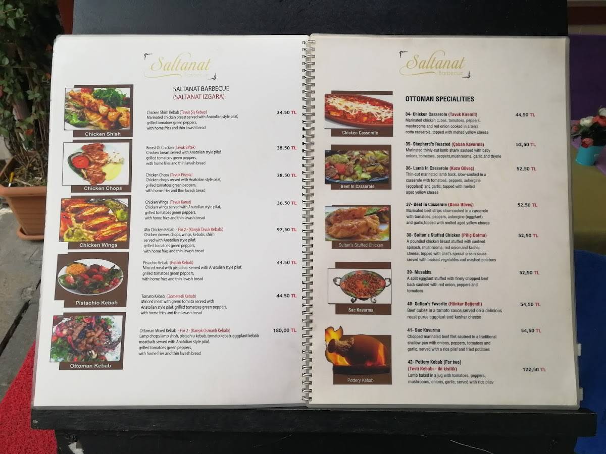 Menu at Saltanat Fish & Kebab House, Istanbul, Çatalçeşme Sk. NO:19 /1A