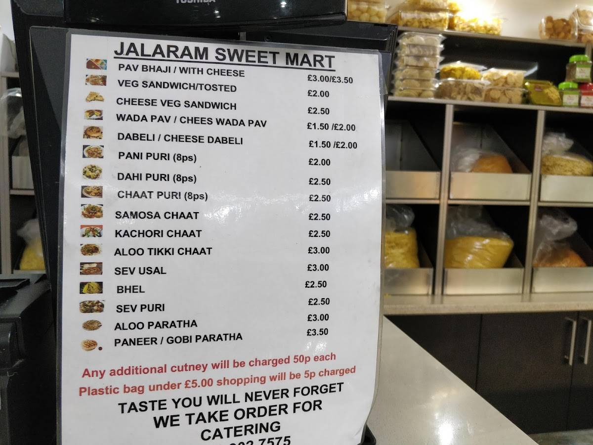 Menu at Jalaram Sweet Mart restaurant, Wembley