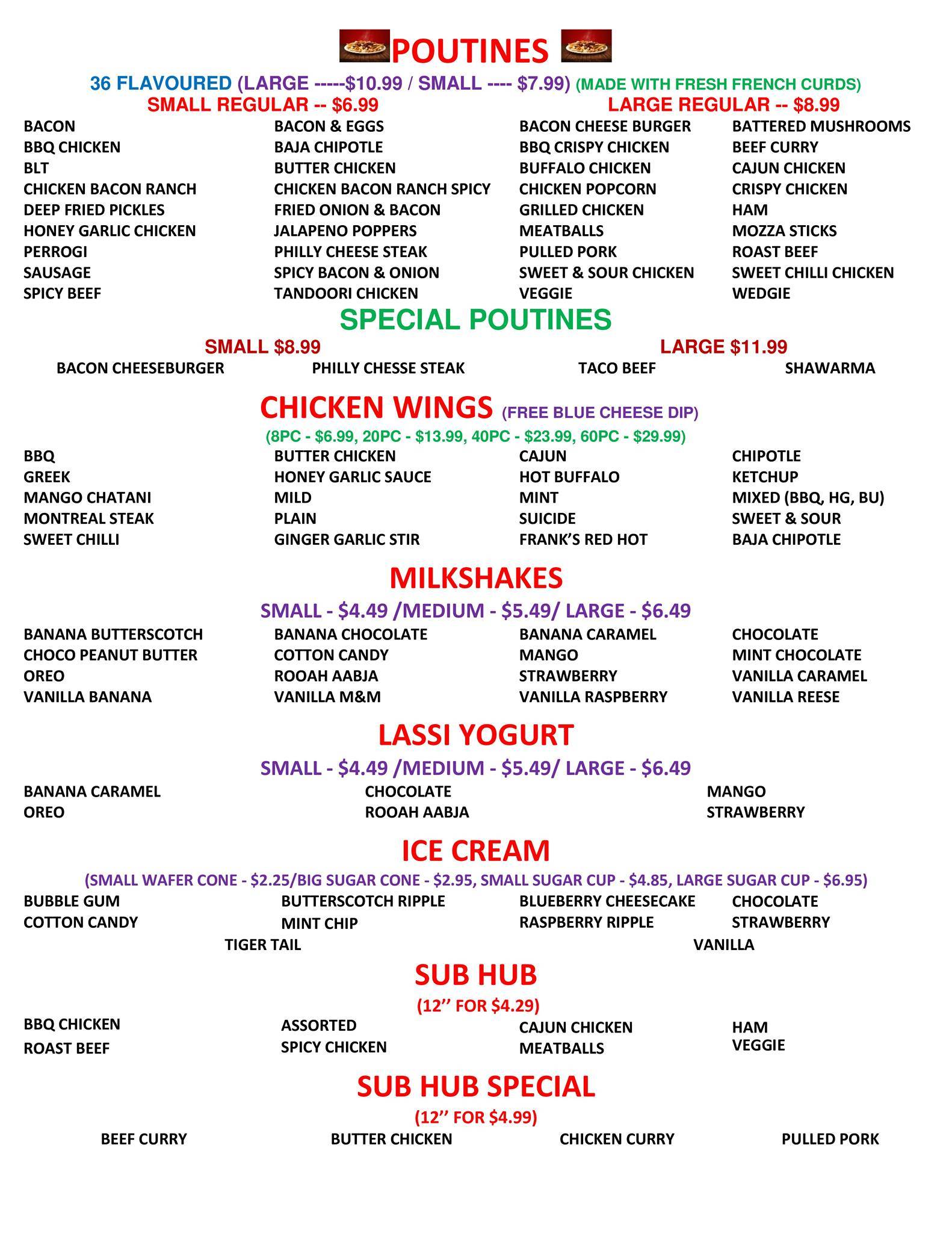 Menu at KAM RESTAURANT, Hamilton
