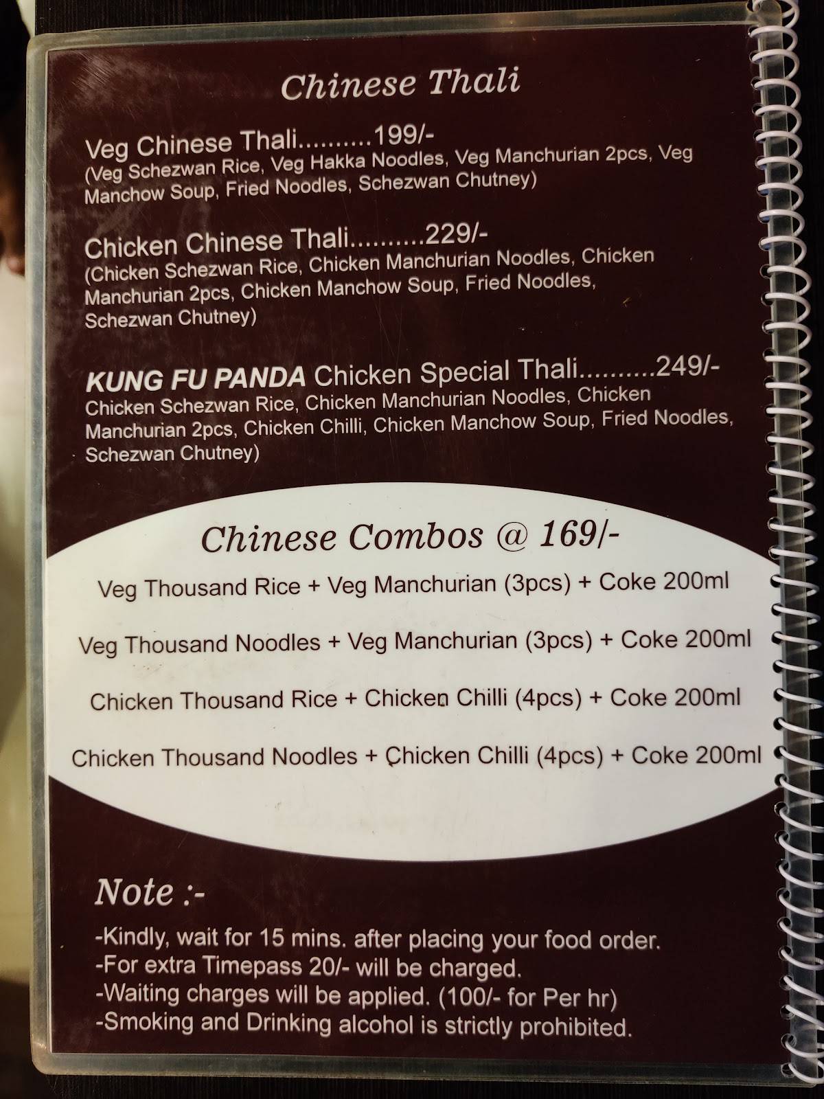 Menu at KUNG FU PANDA RESTO, Satara