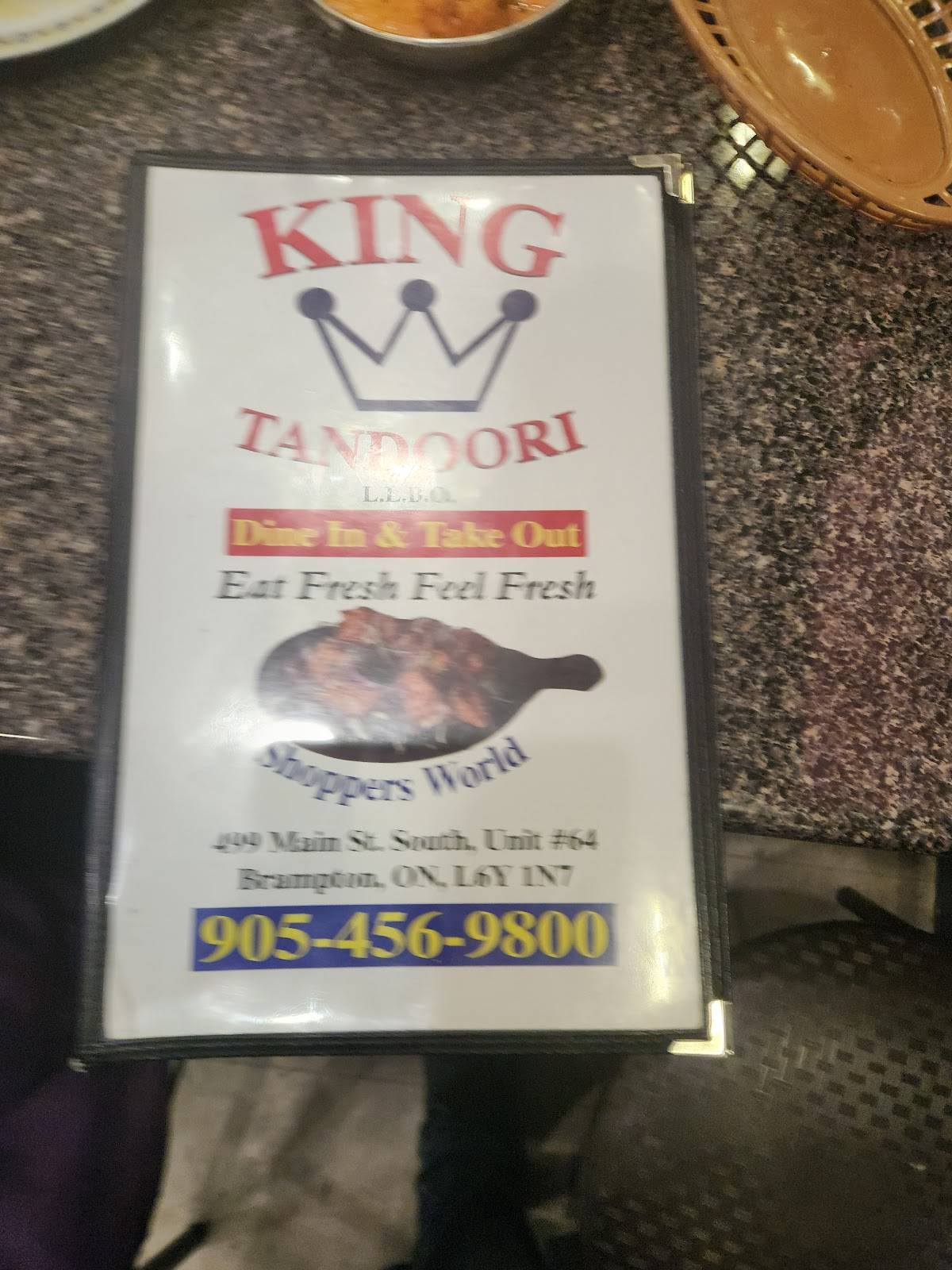 Menu at King Tandoori Shoppers World restaurant, Brampton