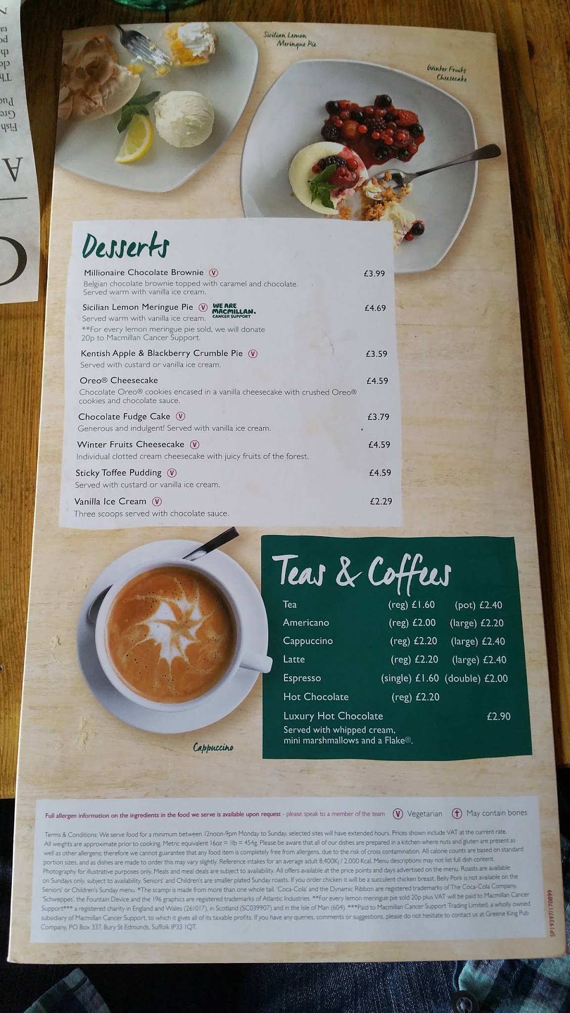 Menu at Kings Head pub & bar, Slough