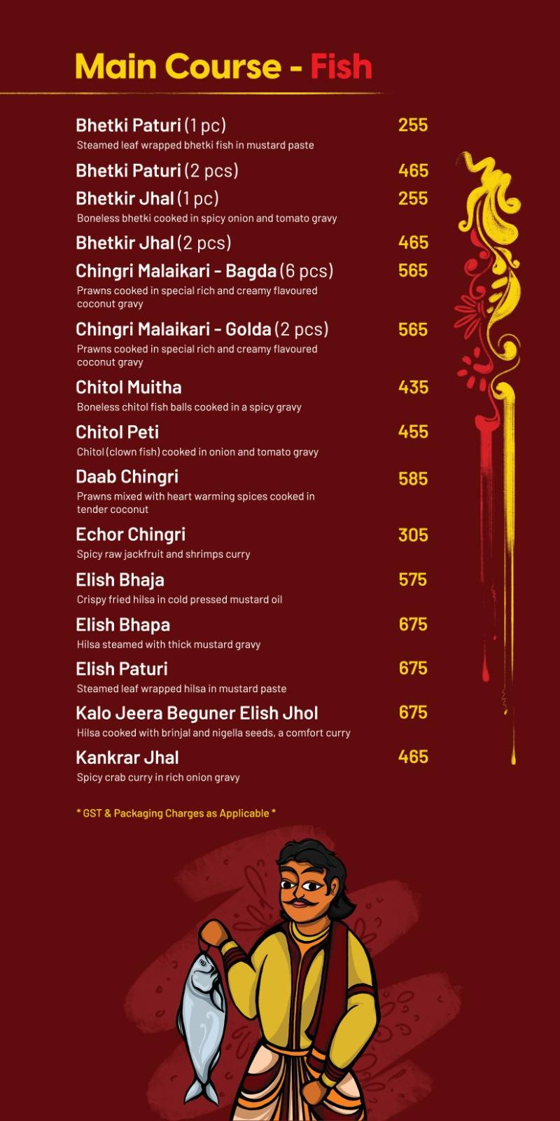 Menu at Koshe Kosha, Sodepur (কষে কষা, সোদপুর), Kolkata