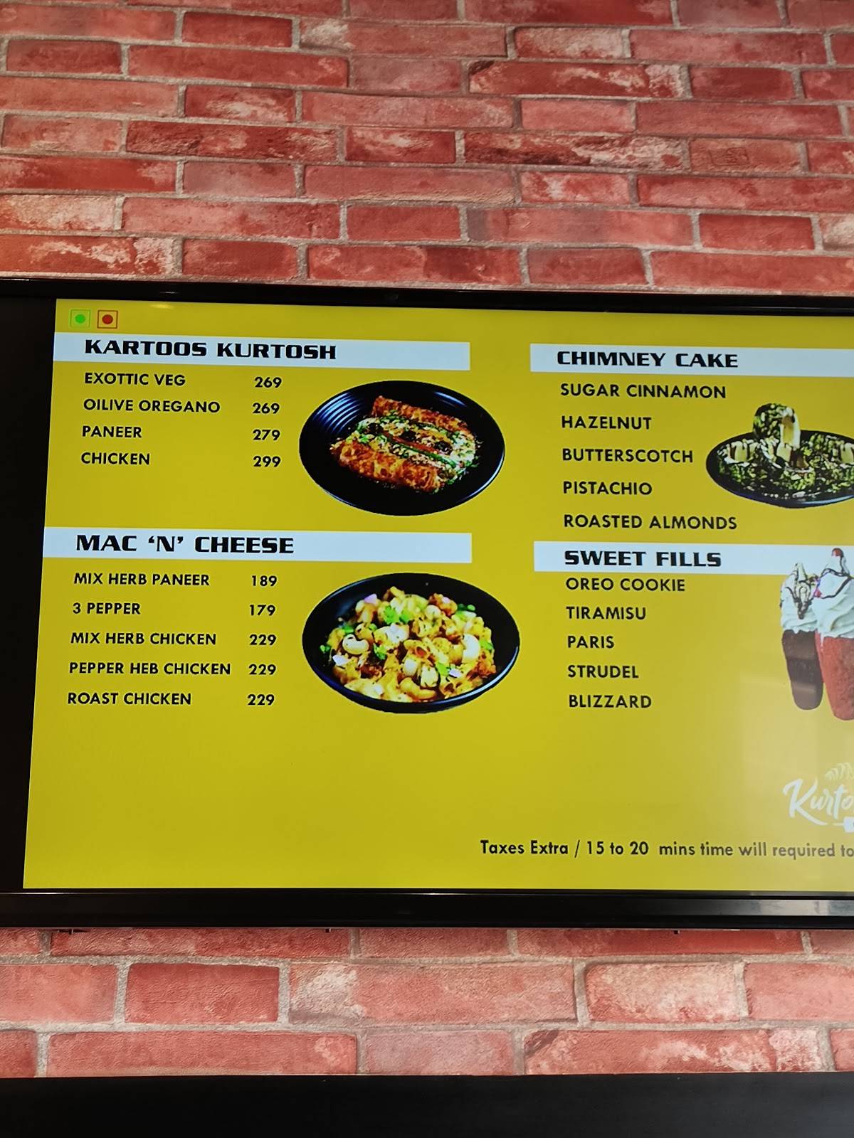 Menu at Kurtosshhh Velachery, Chennai