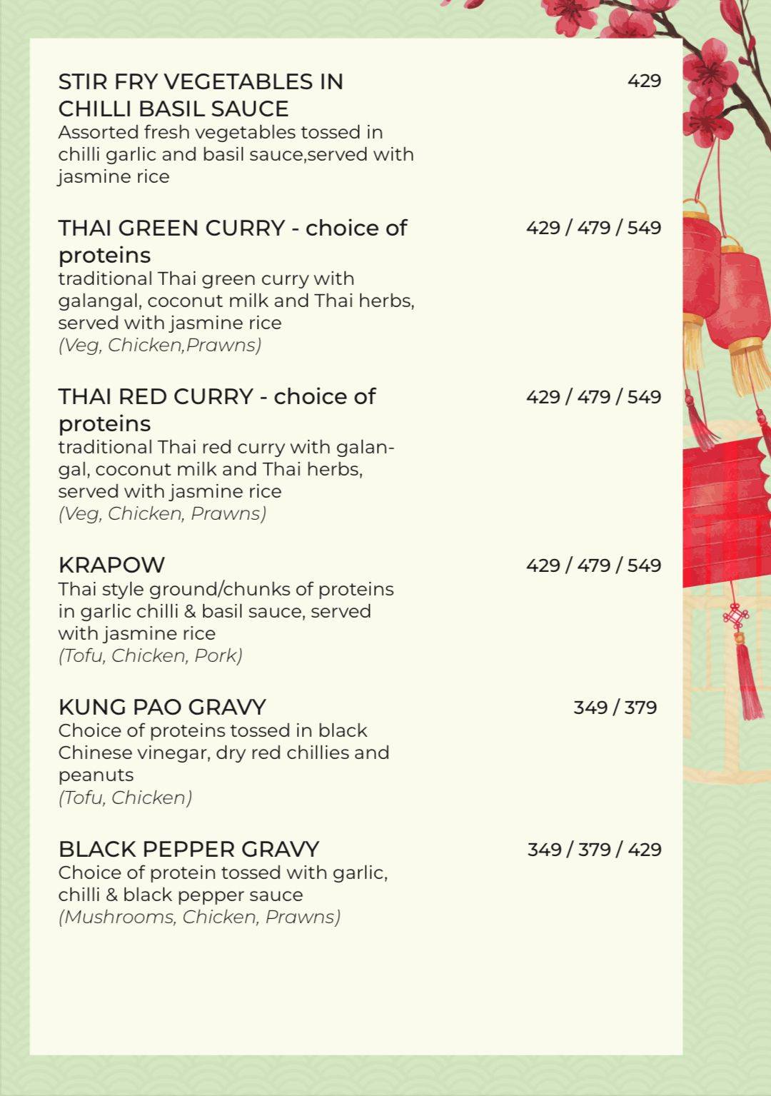 Menu at Kyba, Bengaluru