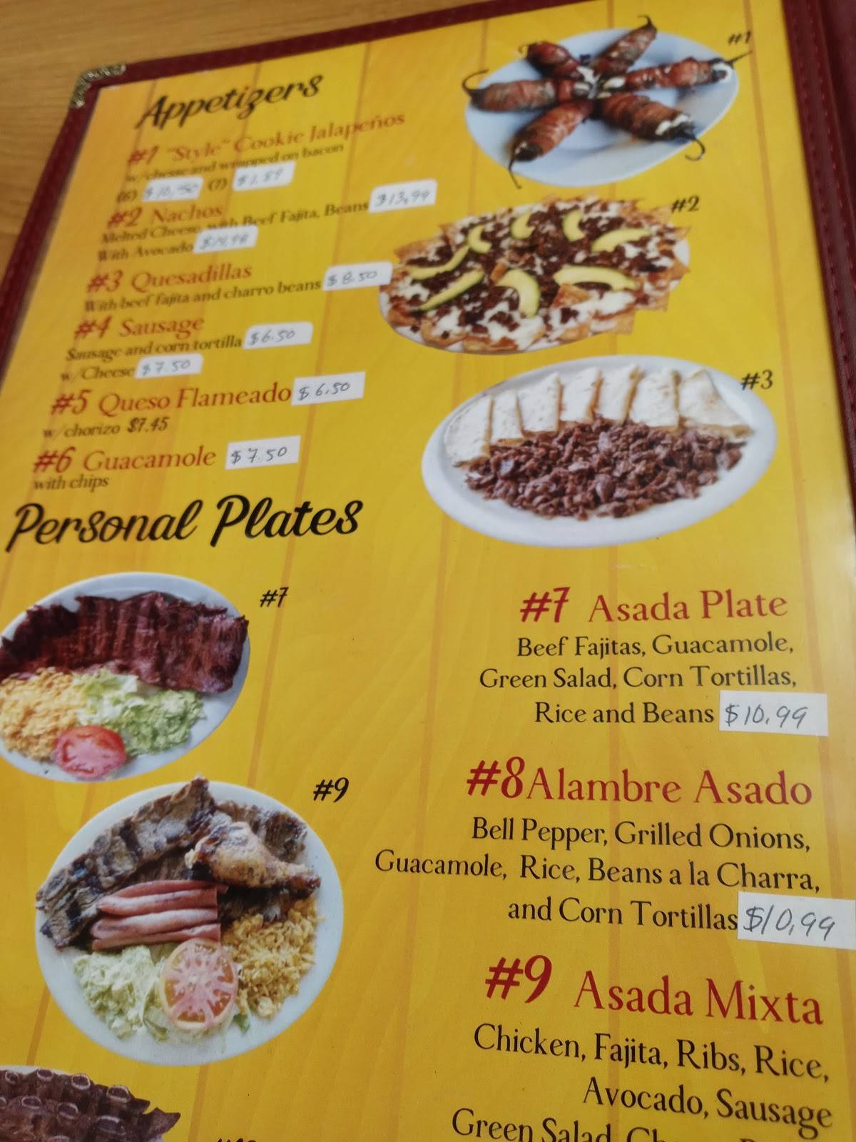 Menu at La Botana Grill restaurant, Brownsville, Paredes Line Rd