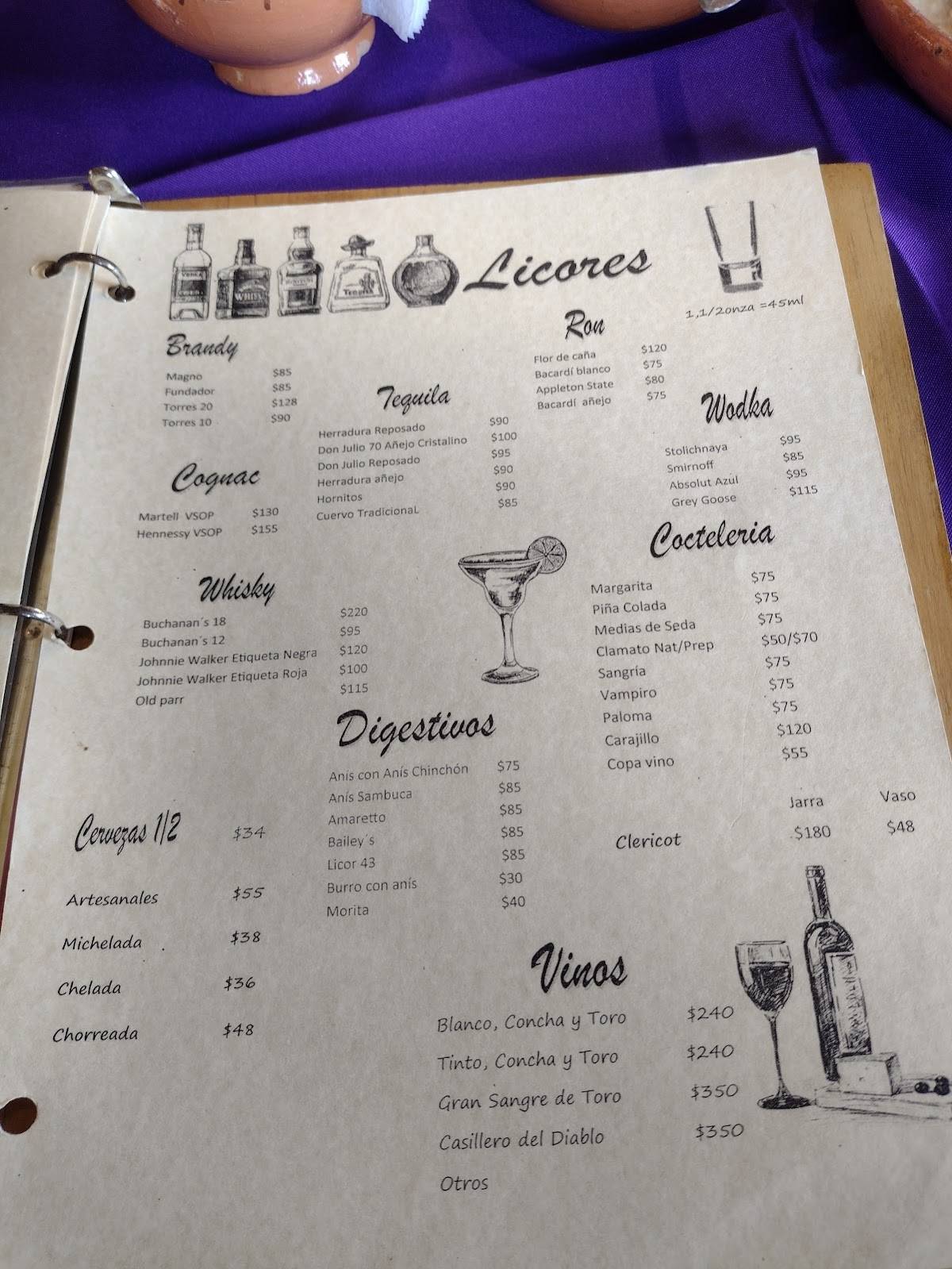 Carta del restaurante La Cabaña del Tío Yeyo, Coatepec, Calle Pedro ...