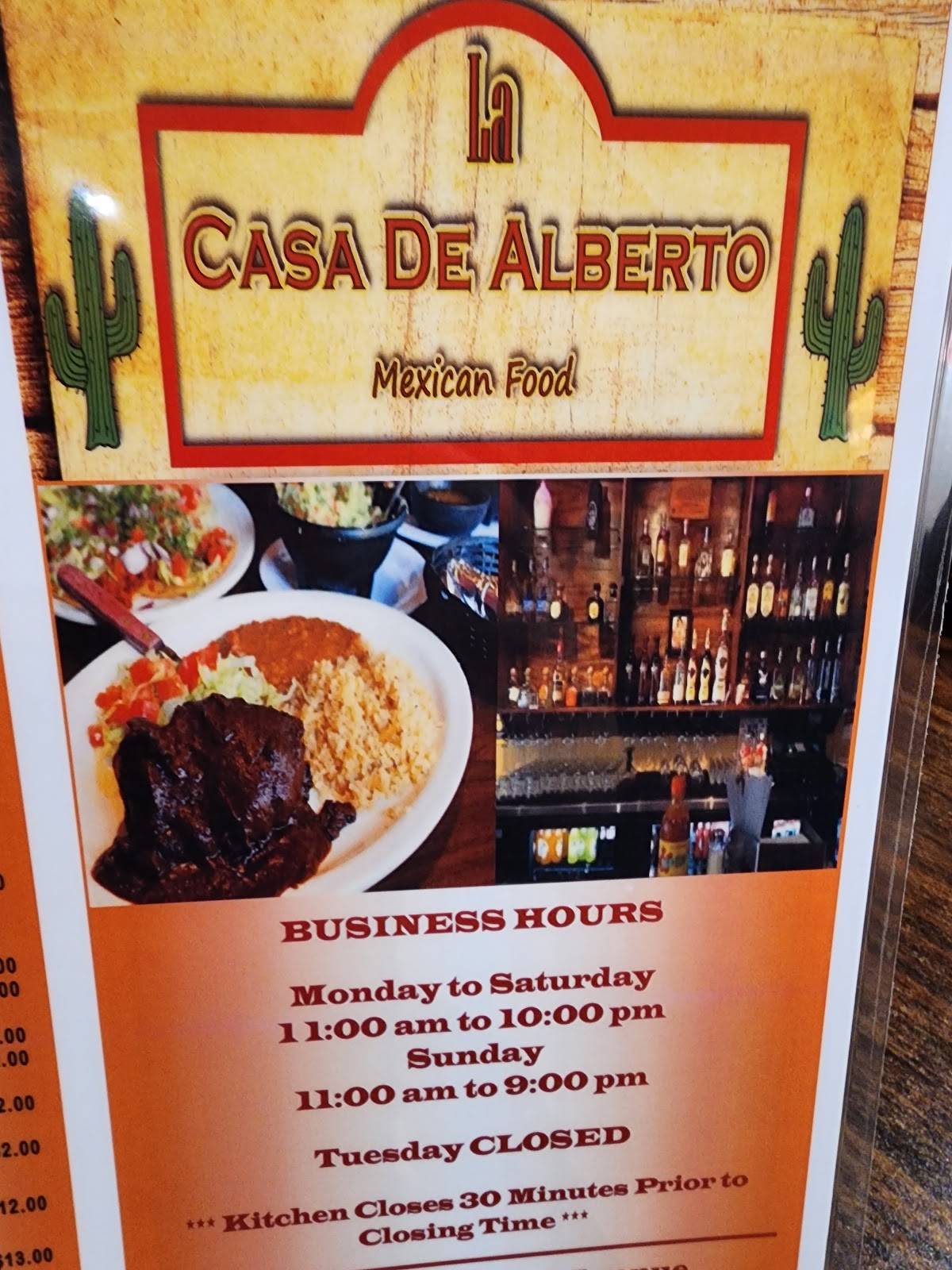 Menu at La Casa de Alberto pub & bar, Milwaukee