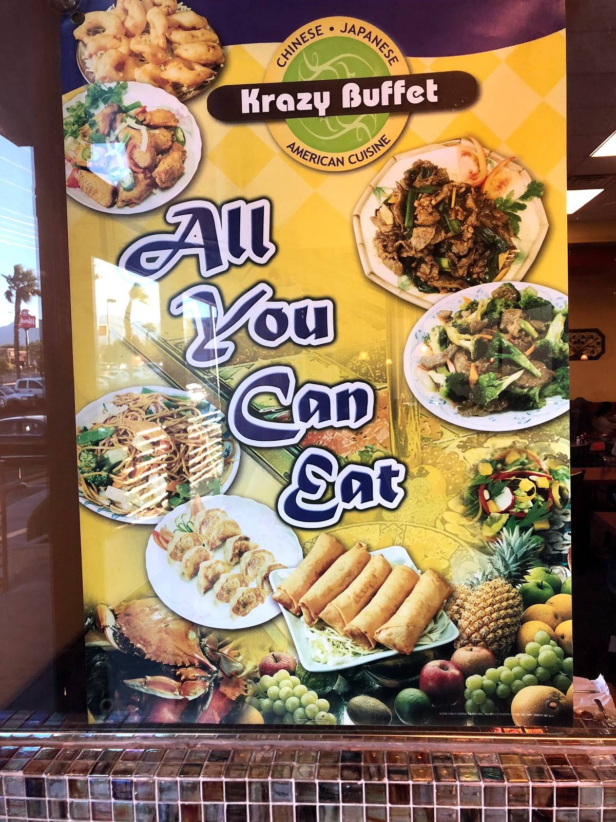 Menu at Krazy Buffet restaurant, Las Vegas, W Sahara Ave