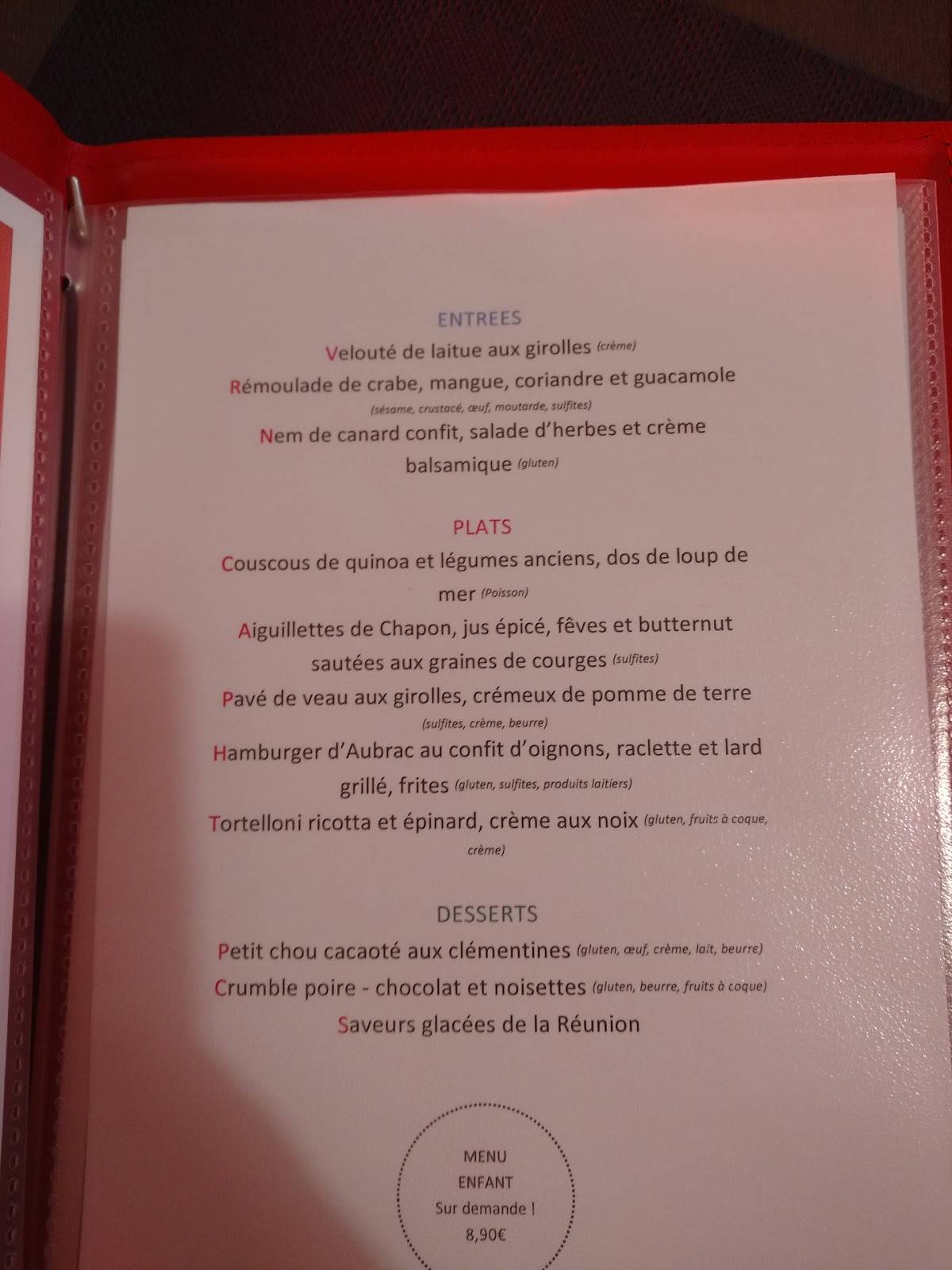 Menu au Le Colibri restaurant, Roubaix