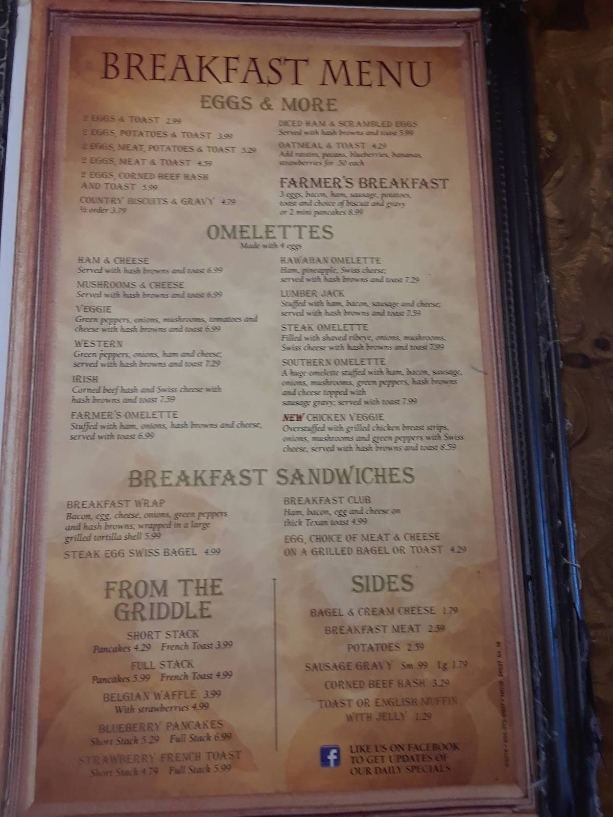 Menu at Lennon Cafe, Lennon