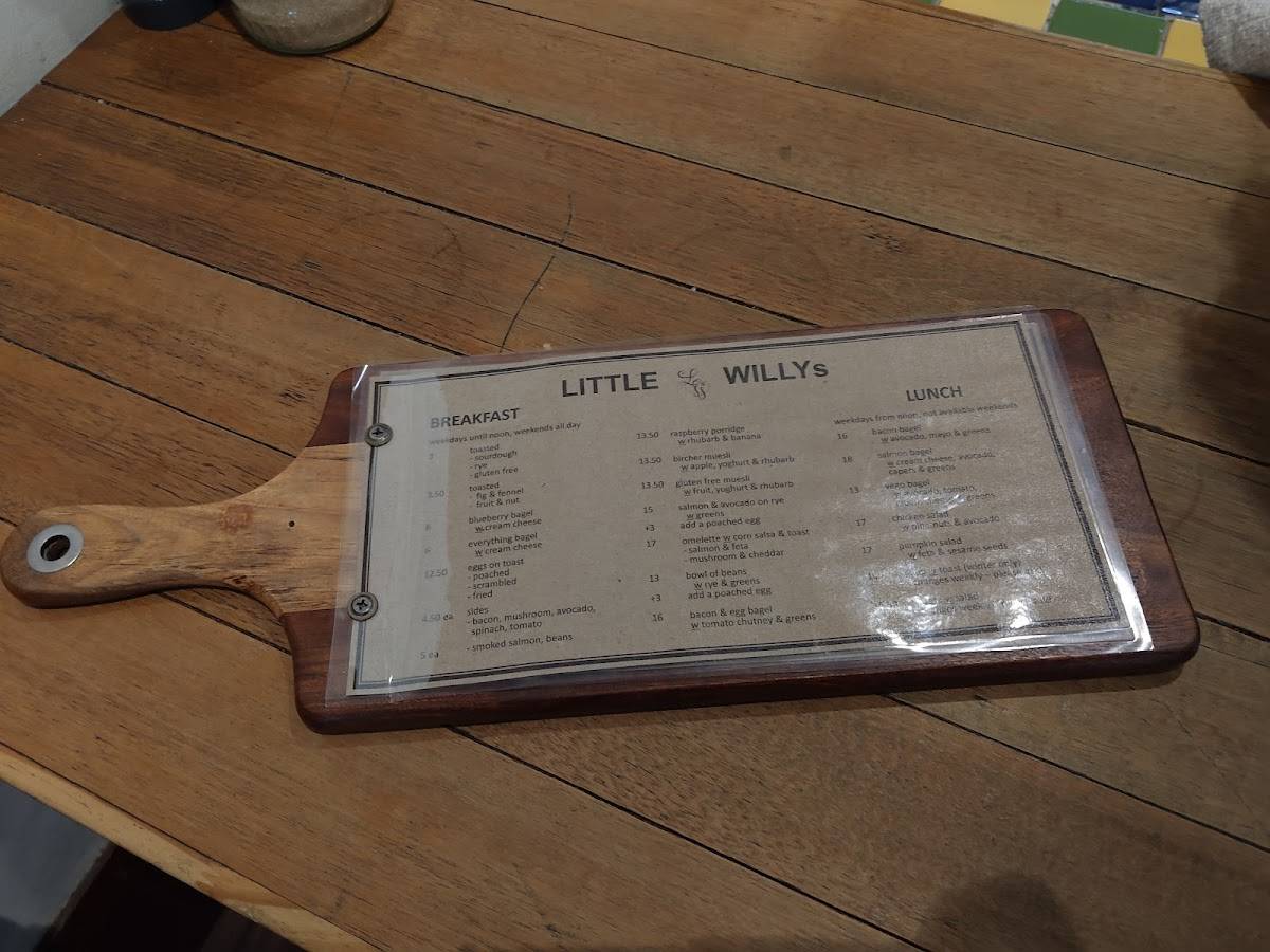 Menu at Little Willy's restaurant, Northbridge, 267 William St