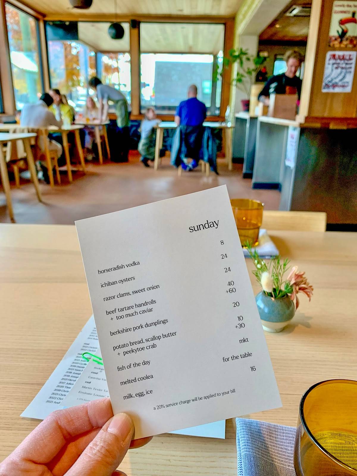 Menu at Locust restaurant, Nashville