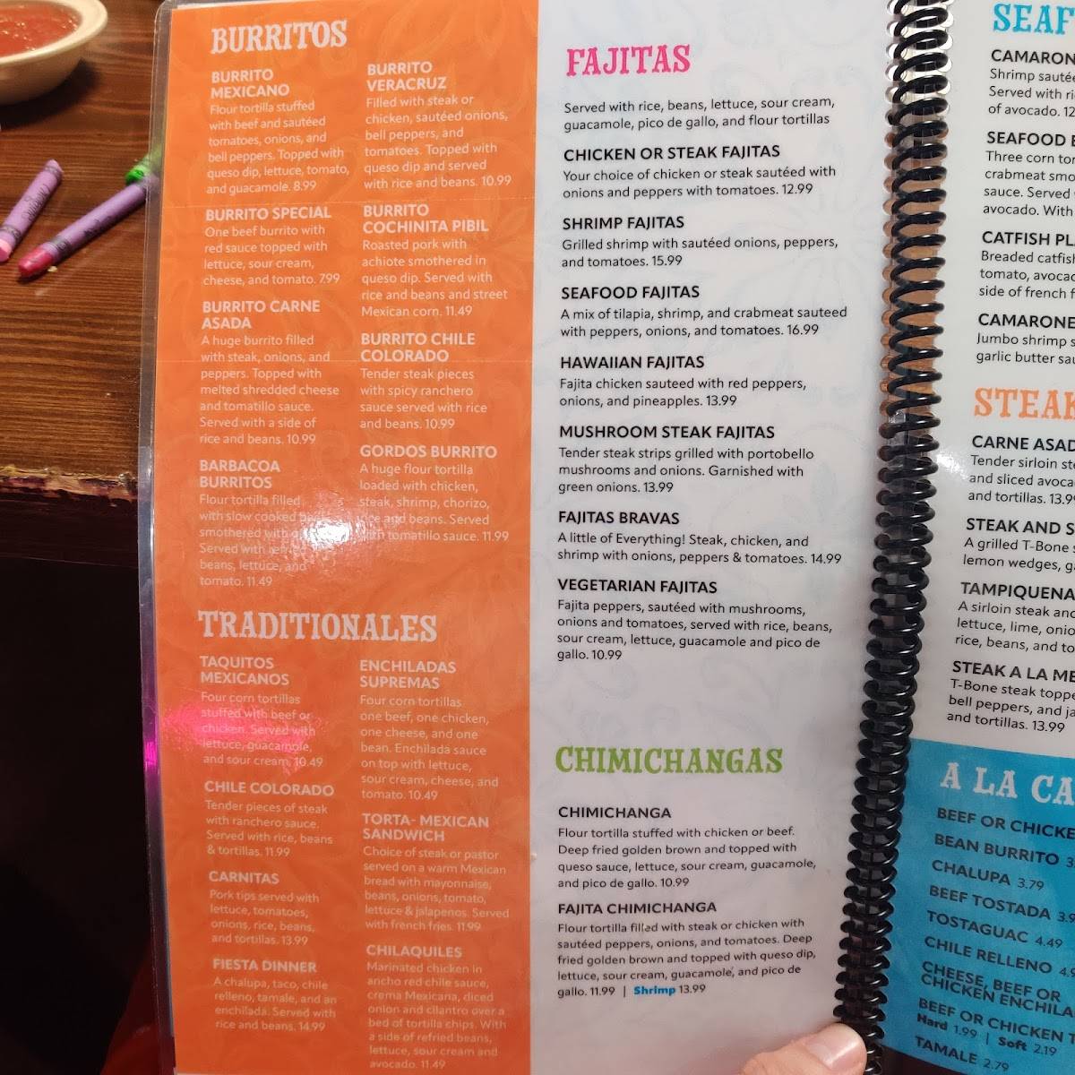 Menu at Los Chimas of Brookfield restaurant, Brookfield