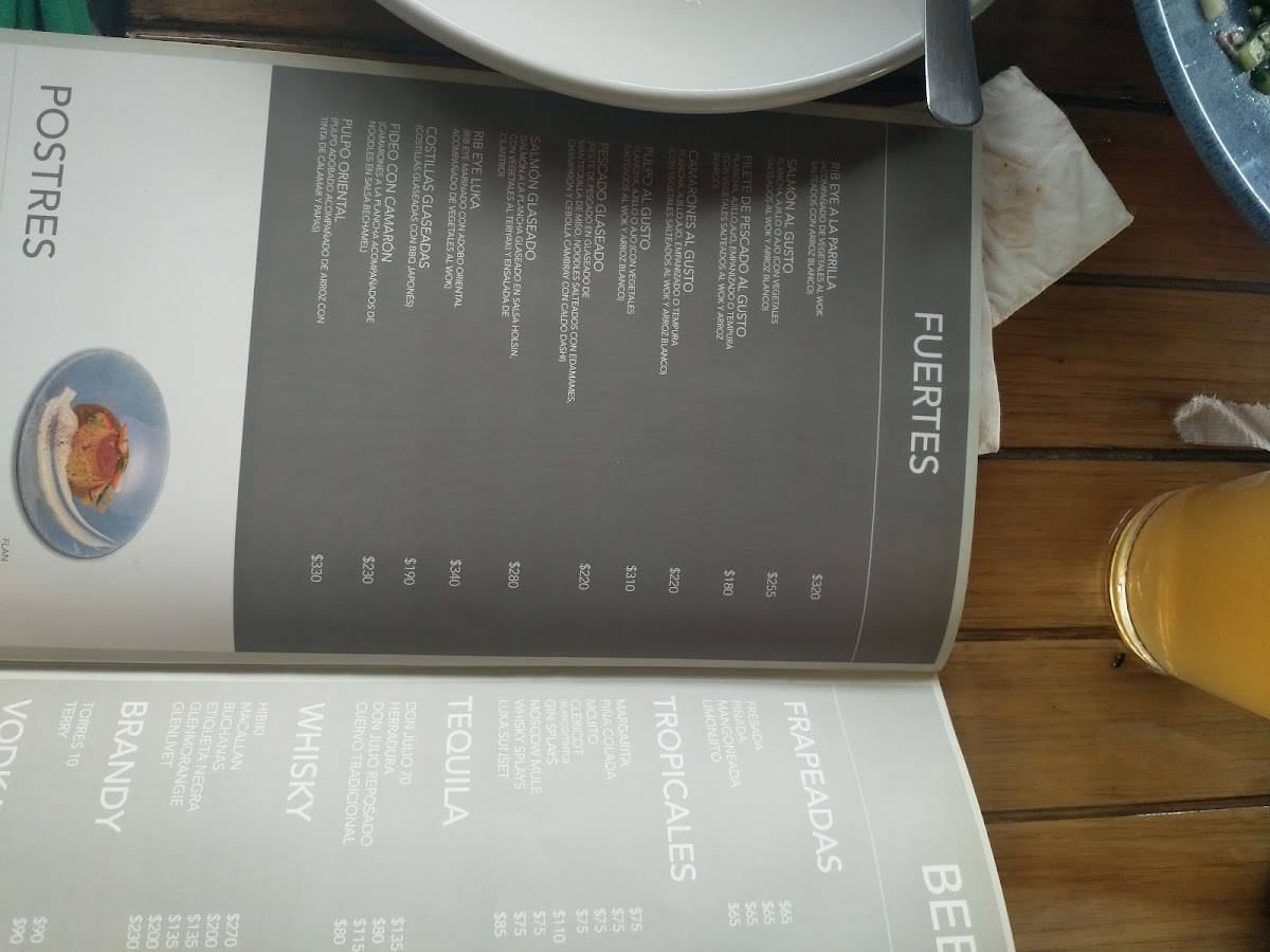 Menu at Luka Sushi & Cocina Del Mar restaurant, Mazatlán, Blvd. Marina ...