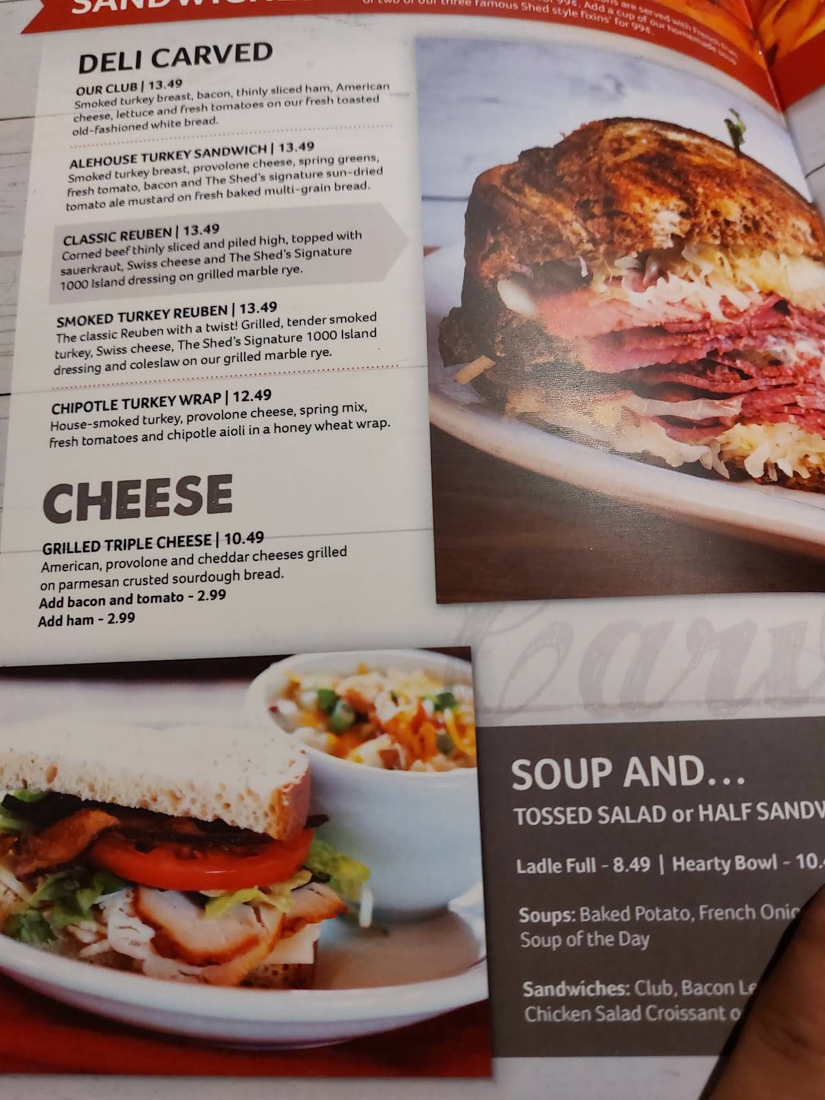 Menu at Machine Shed Restaurant Appleton, Appleton
