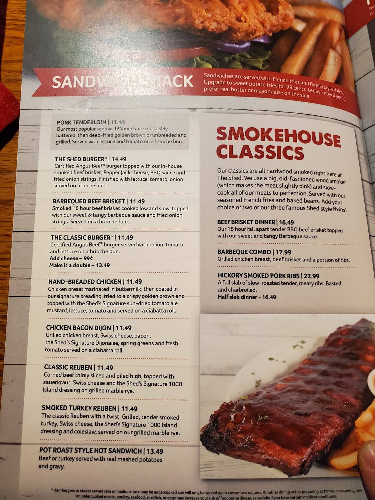 Menu at Machine Shed Restaurant Appleton, Appleton