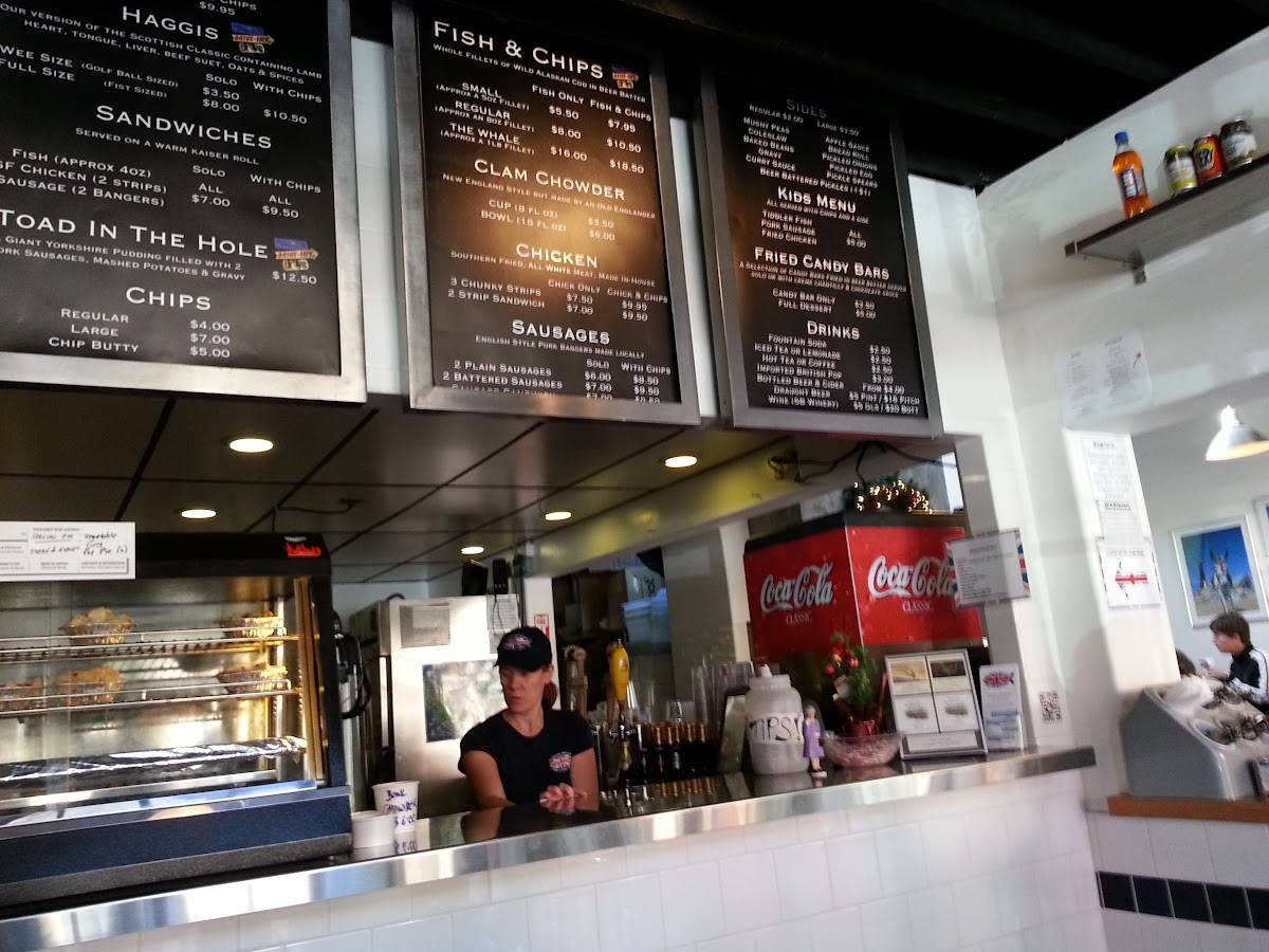 Menu at Mac's Fish & Chip Shop restaurant, Santa Barbara