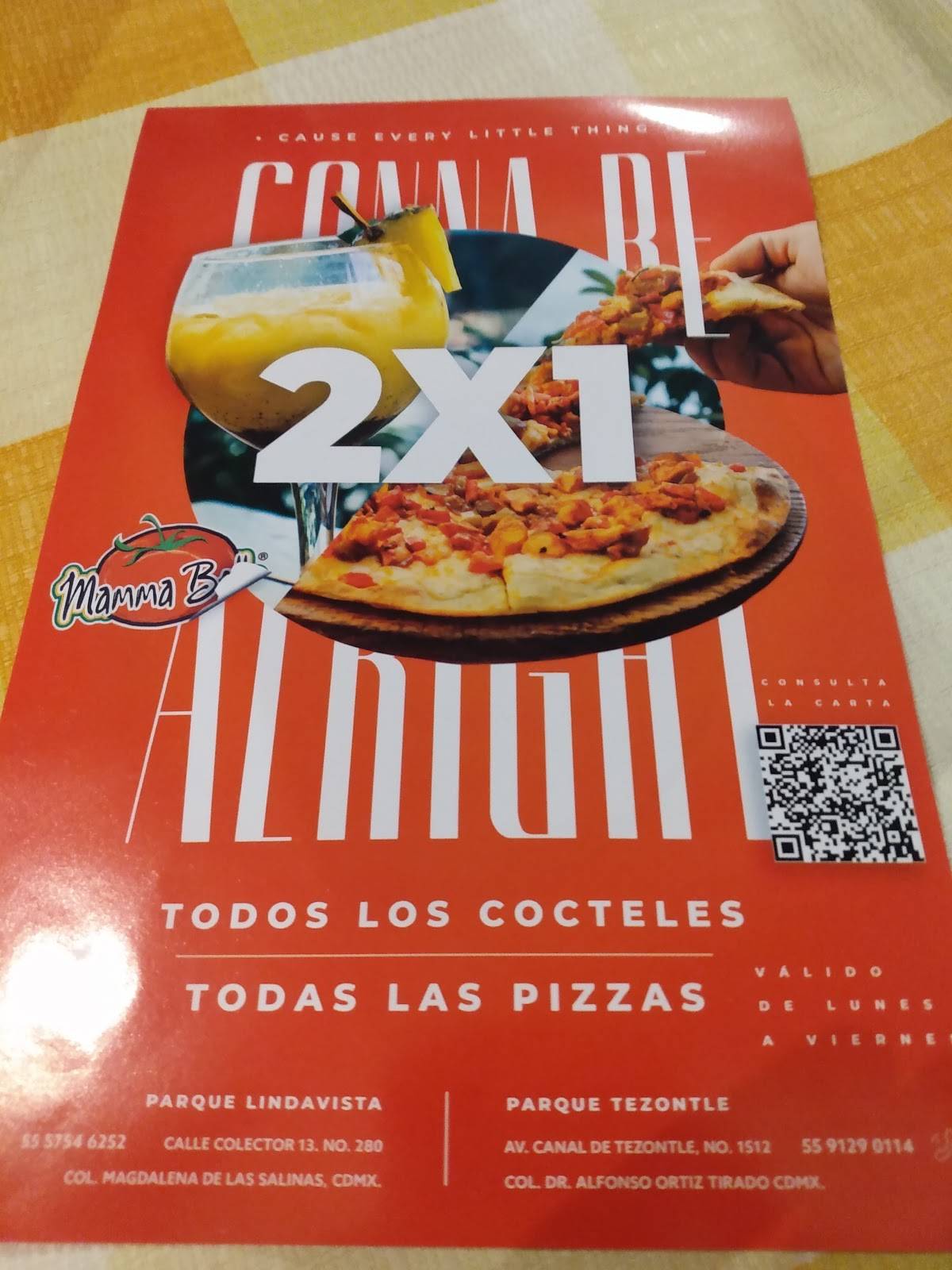 Carta del restaurante Mamma Bella, Ciudad del México, Canal del ...