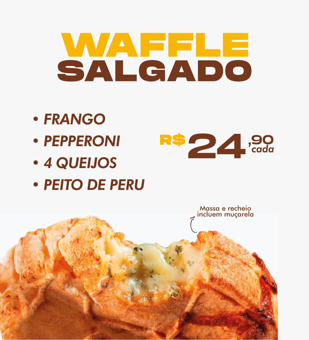 Menu at The Waffle King restaurant, Manaus