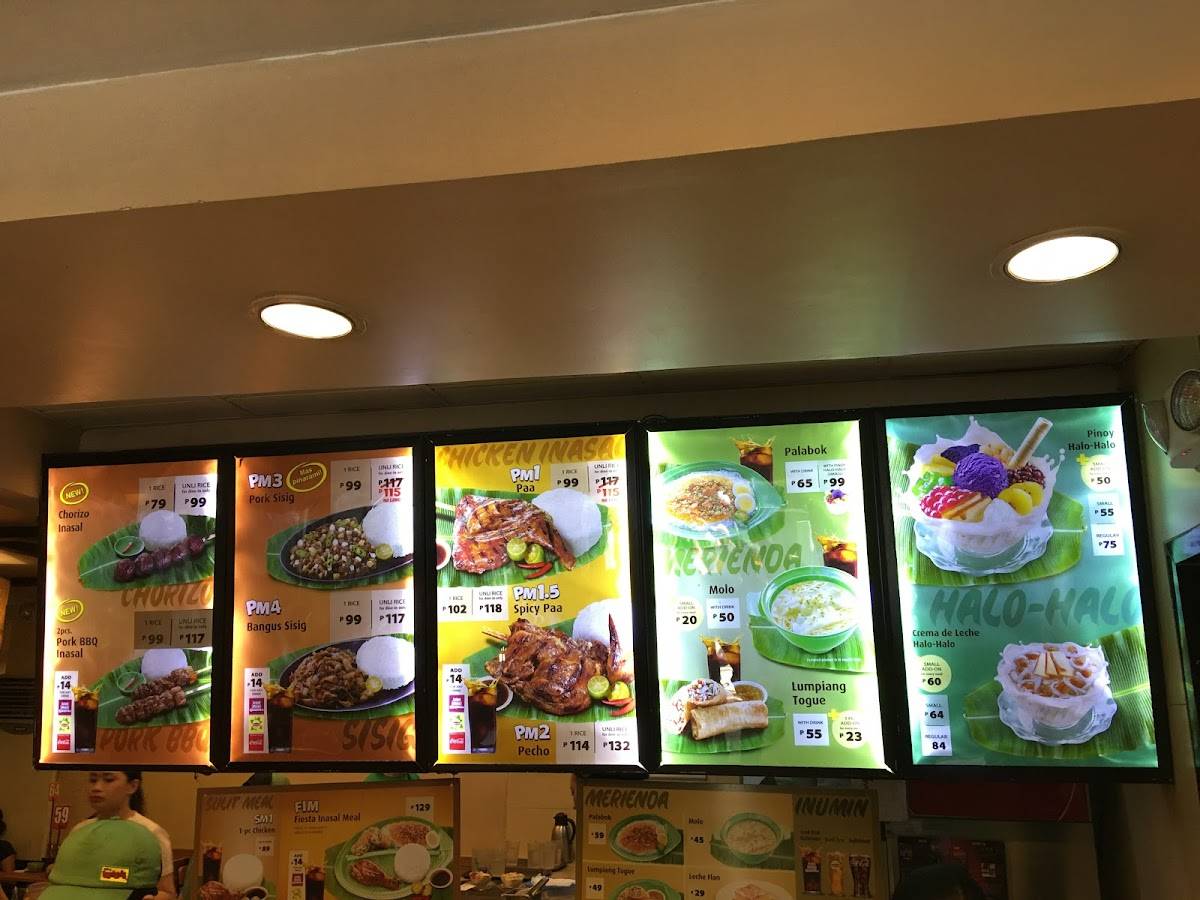 Carta del restaurante Mang Inasal, Manila, Tart Ave Acar We Pedro Gil st