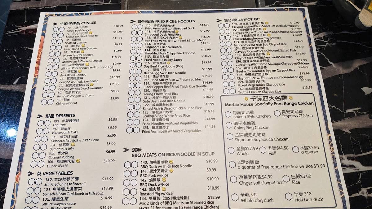 Menu at Marble House Eatery BBQ, Burnaby