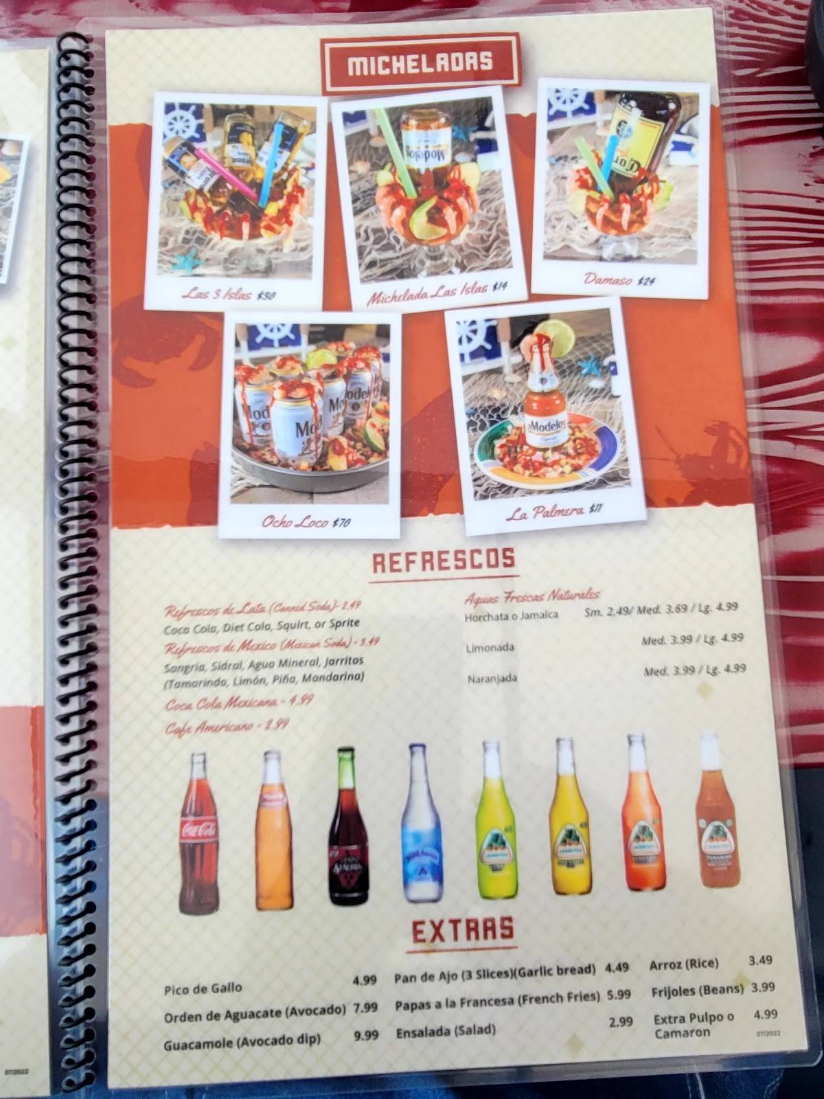 Menu at Mariscos Miramar restaurant, Villa Park, 31 North Ave