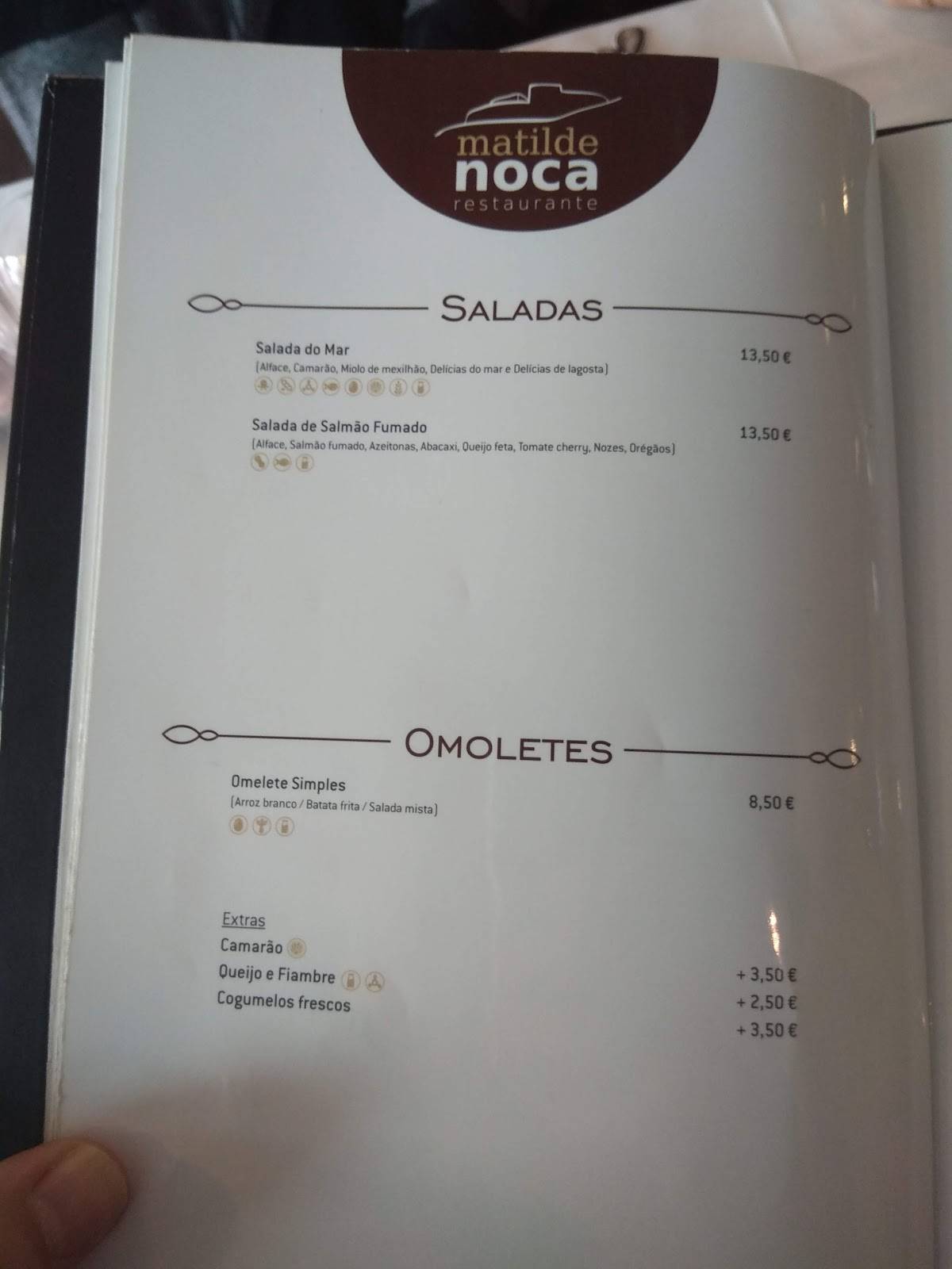 Menu em Restaurante Matilde Noca, Leiria, R. do Martingil 157