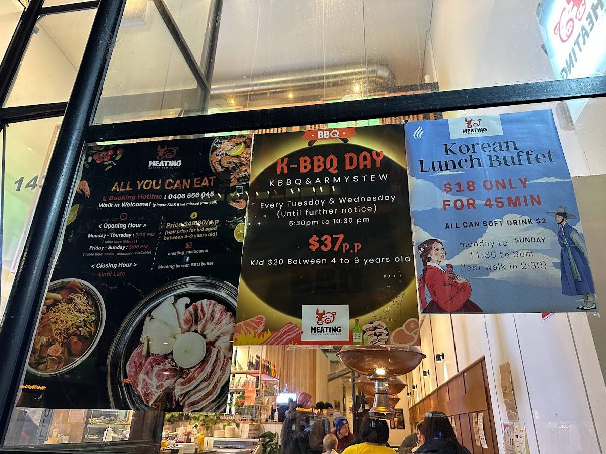 Menu at Meating Korean BBQ Buffet CBD, Melbourne