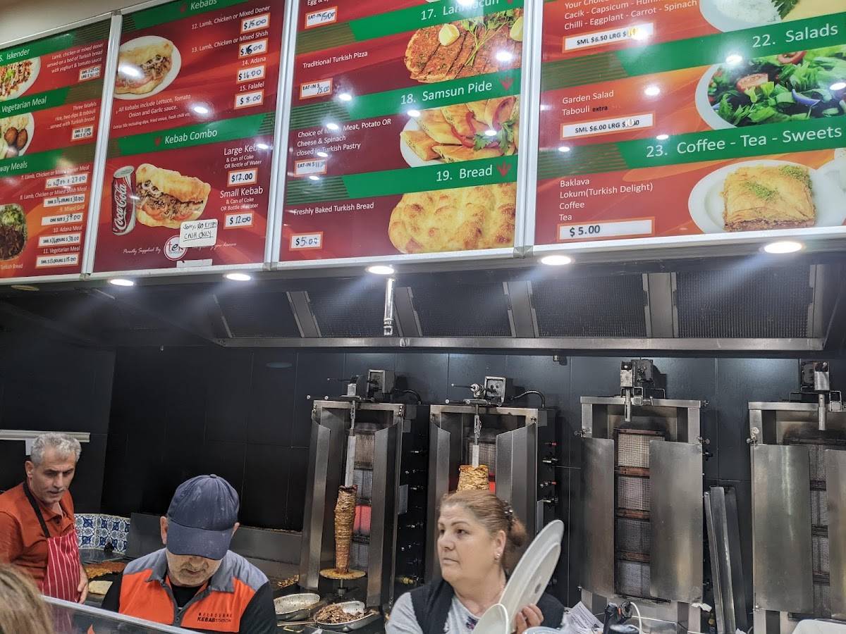 Menu at Melbourne Kebab Station fast food, Coburg