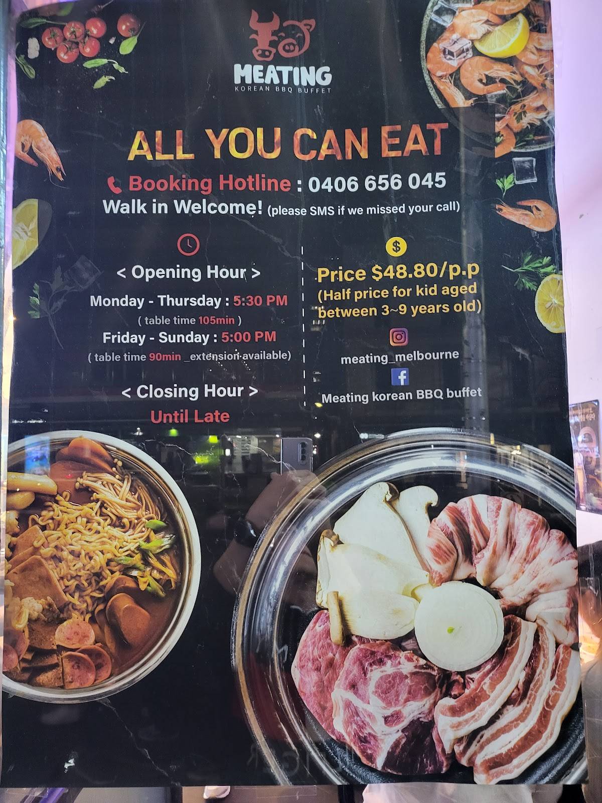 Menu at Meating Korean BBQ Buffet CBD, Melbourne