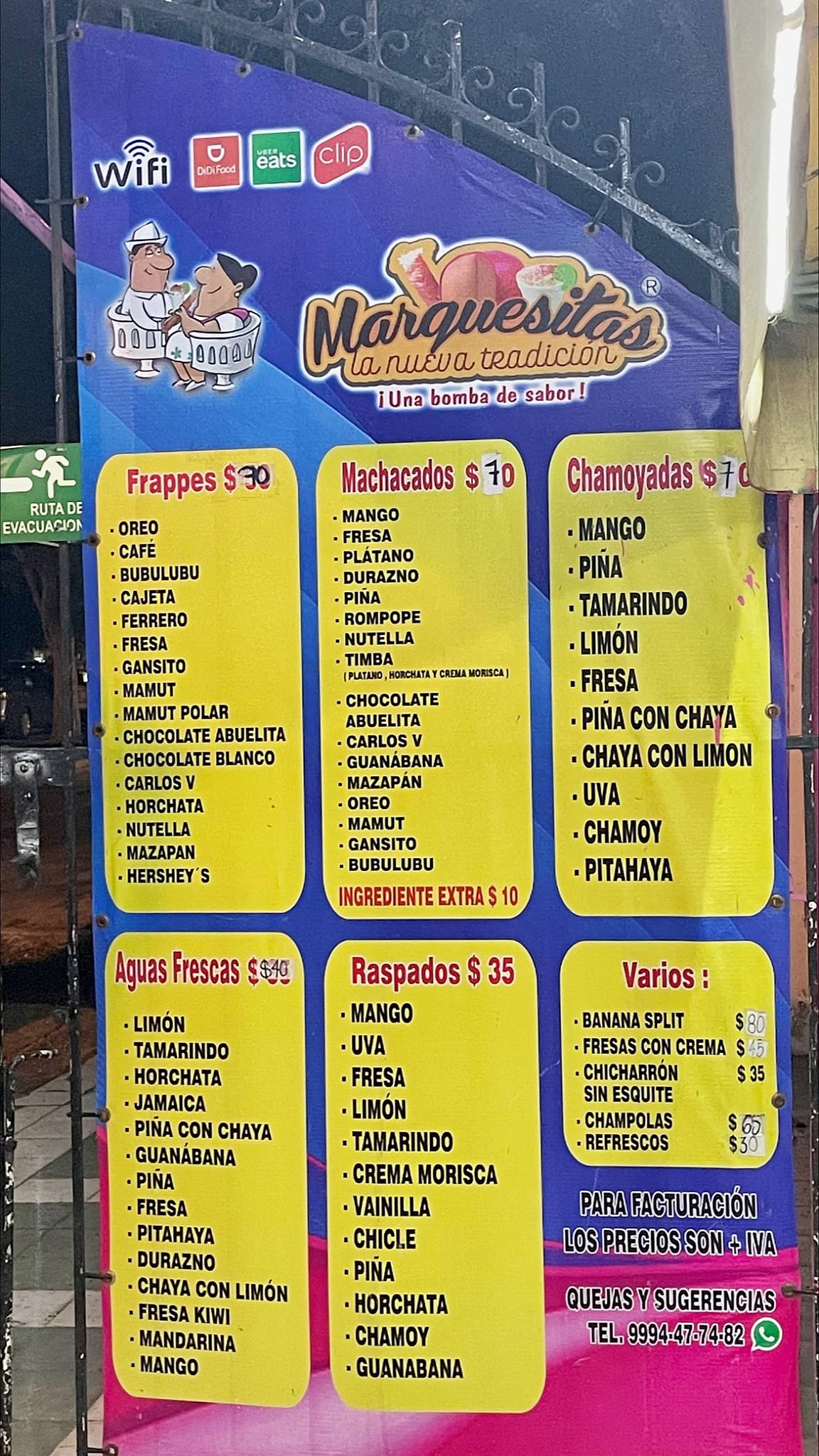 Carta del postres Marquesitas La Nueva Tradición, Merida, Por calle 37 ...